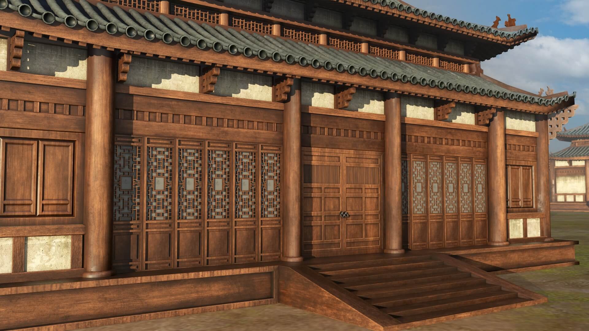 Traditional Asian Building - 3D Model by sherazahmad