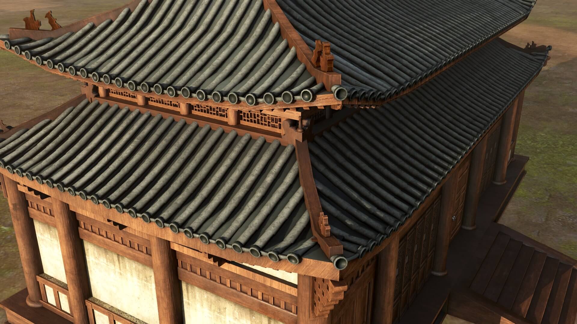 Traditional Asian Building - 3D Model by sherazahmad