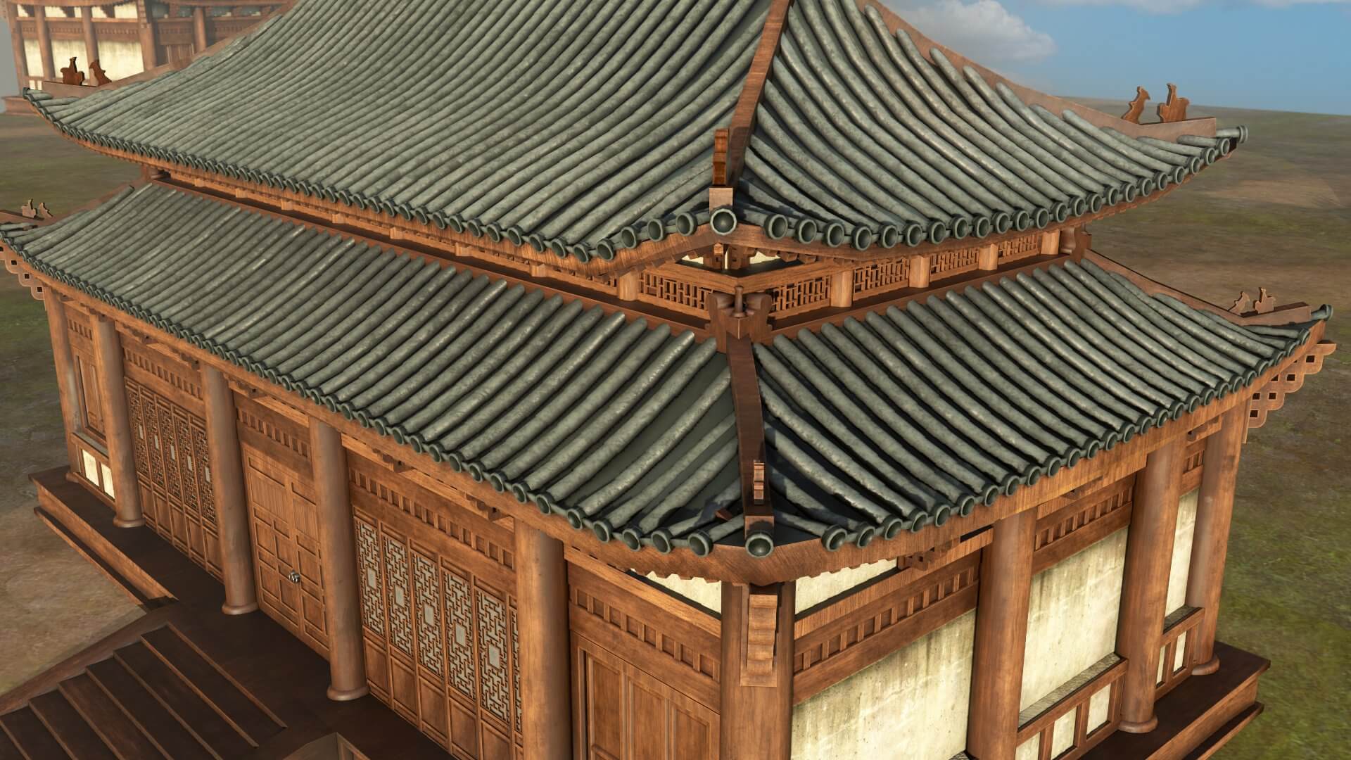 Traditional Asian Building - 3D Model by sherazahmad
