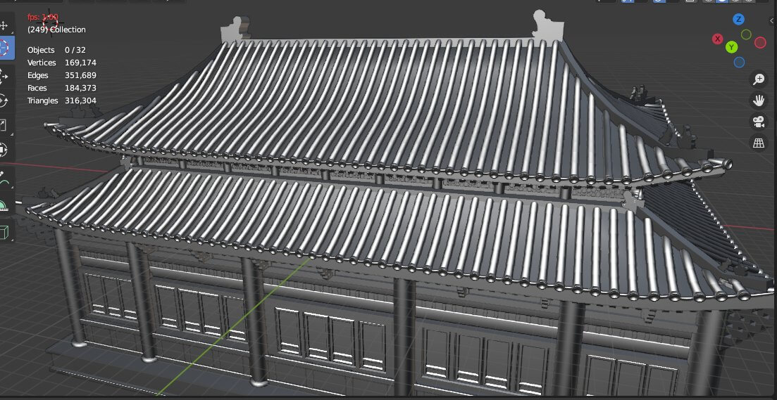 Traditional Asian Building - 3D Model by sherazahmad