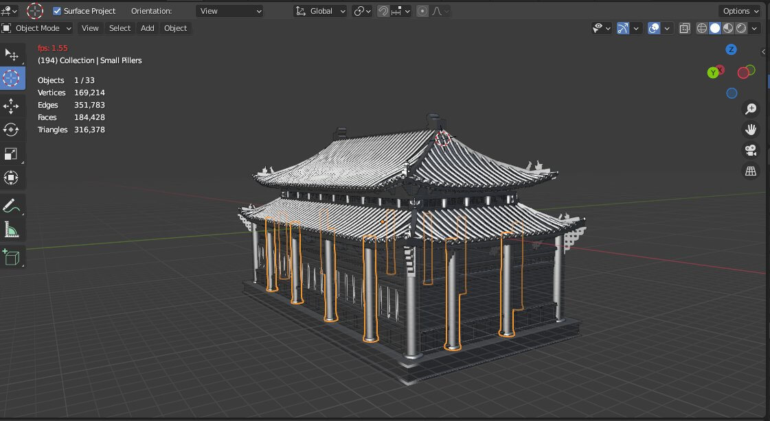 Traditional Asian Building - 3D Model by sherazahmad