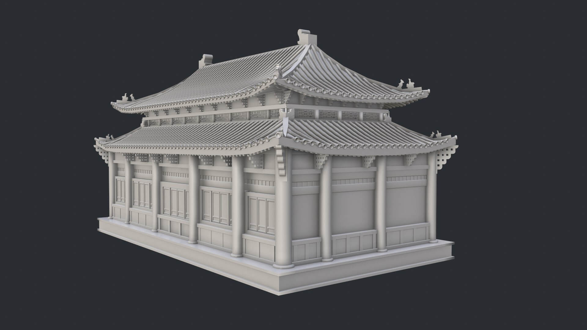 Traditional Asian Building - 3D Model by sherazahmad