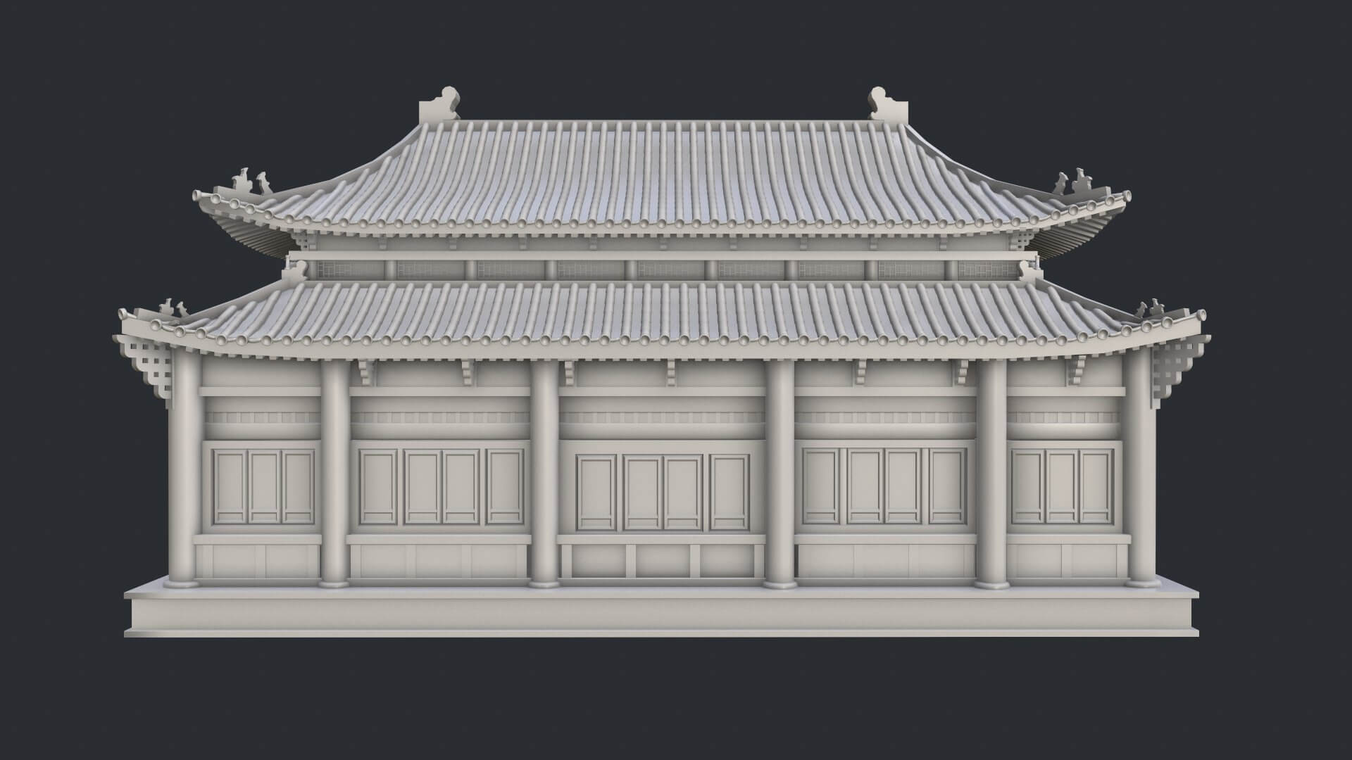 Traditional Asian Building - 3D Model by sherazahmad
