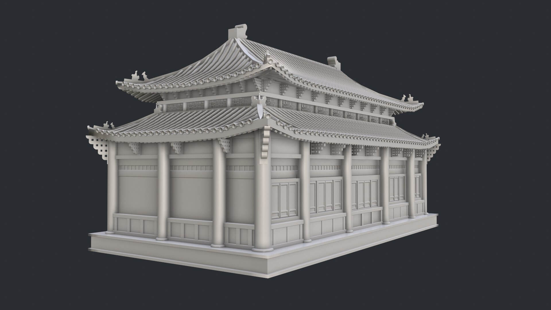 Traditional Asian Building - 3D Model by sherazahmad