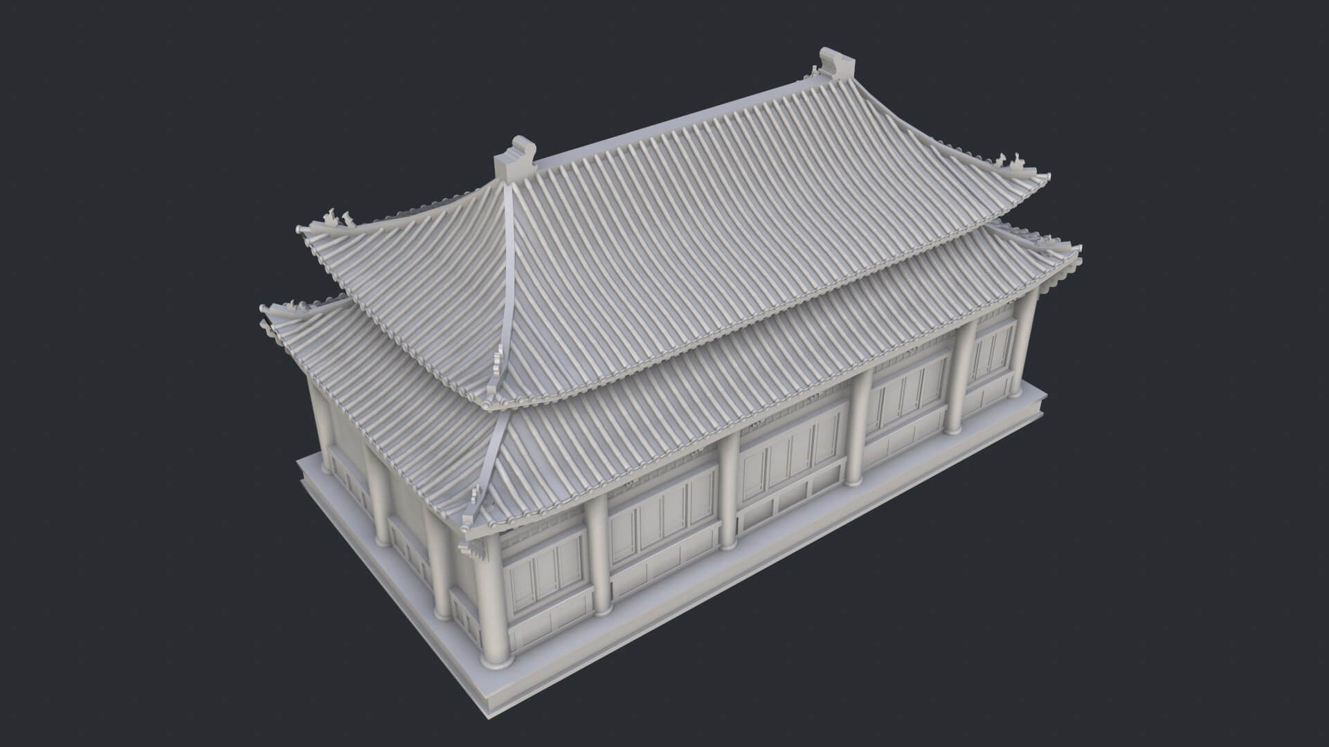 Traditional Asian Building - 3D Model by sherazahmad