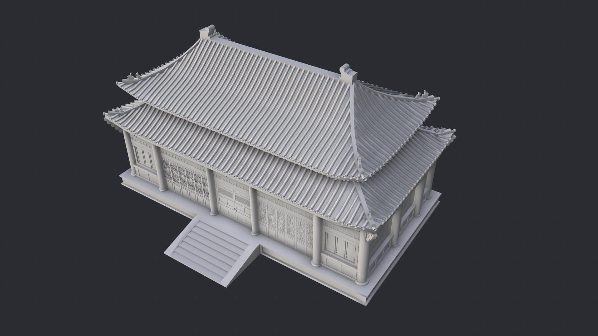 Traditional Asian Building - 3D Model by sherazahmad