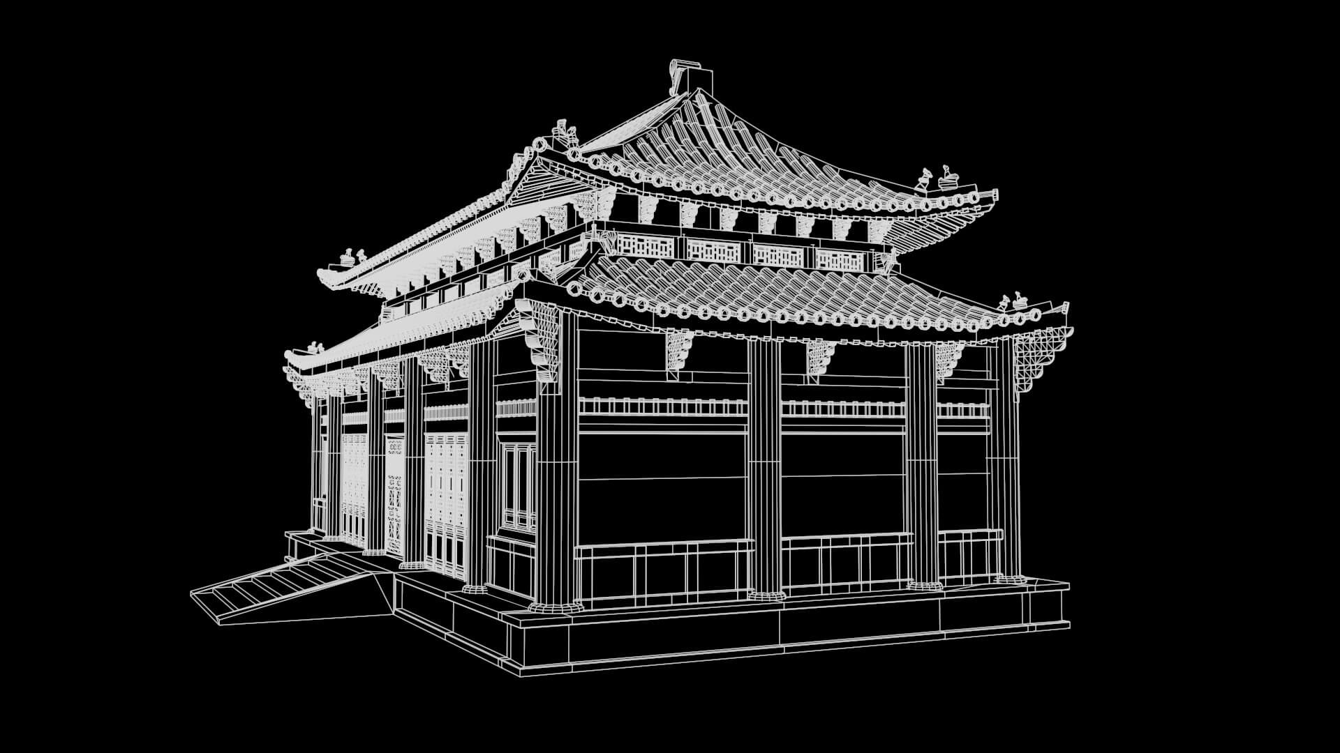 Traditional Asian Building - 3D Model by sherazahmad