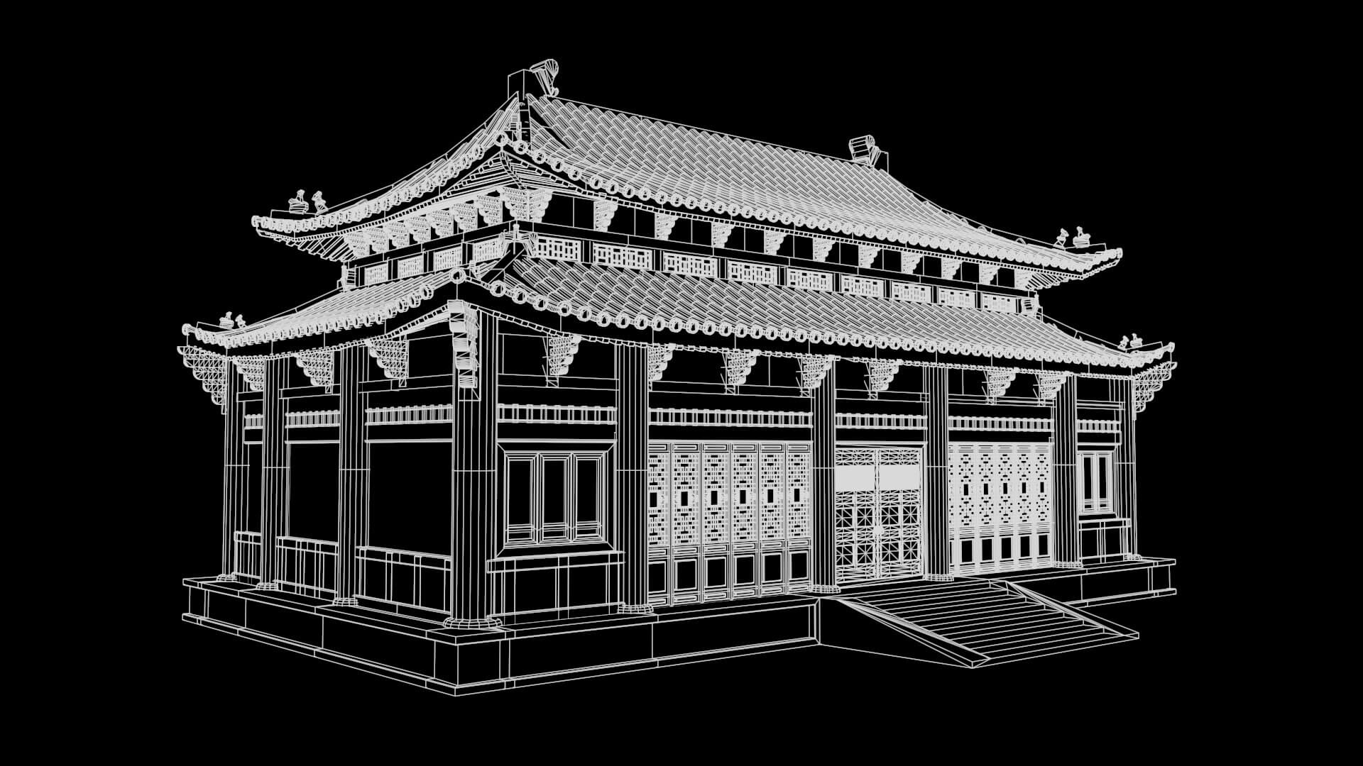 Traditional Asian Building - 3D Model by sherazahmad