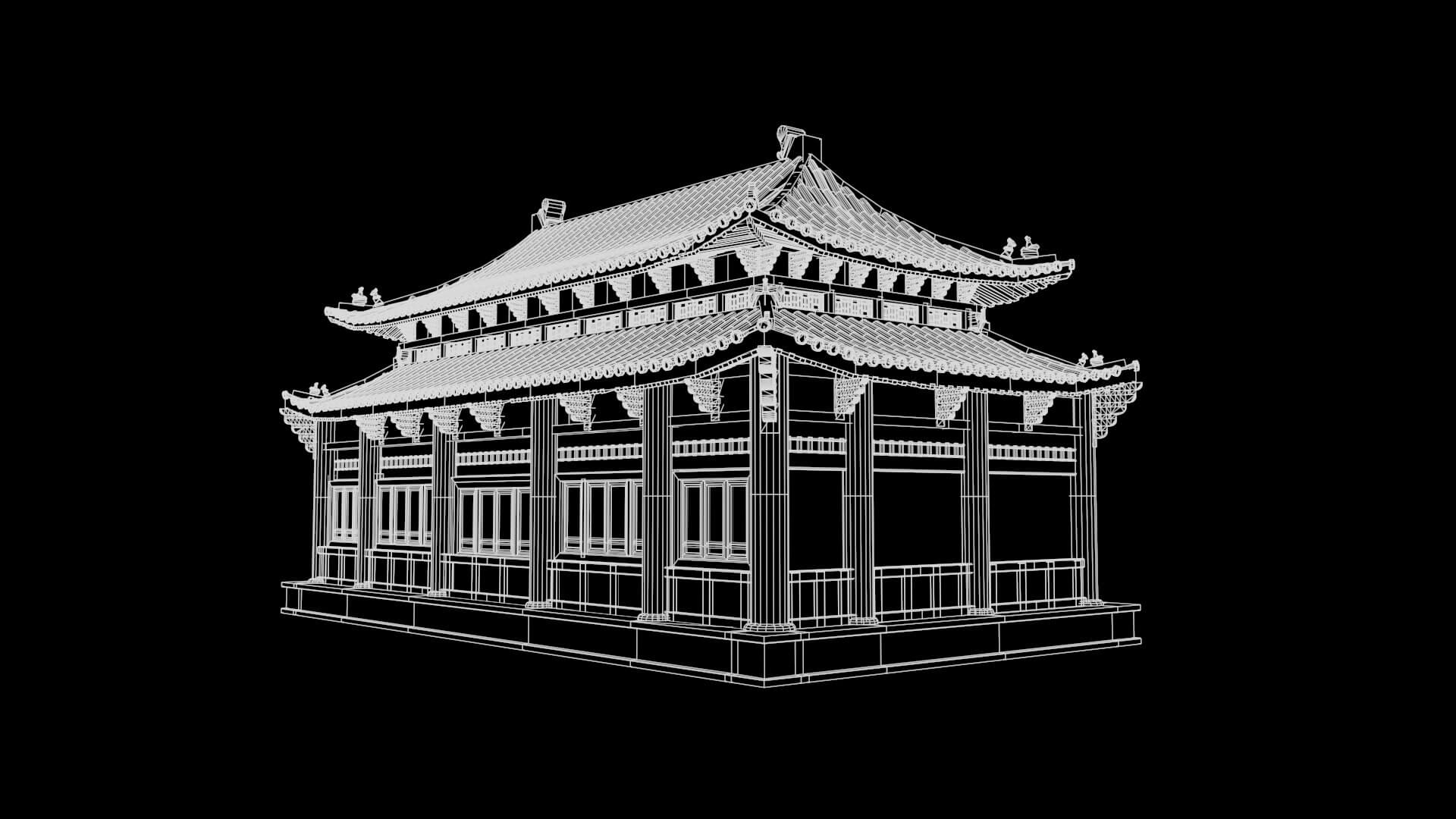 Traditional Asian Building - 3D Model by sherazahmad