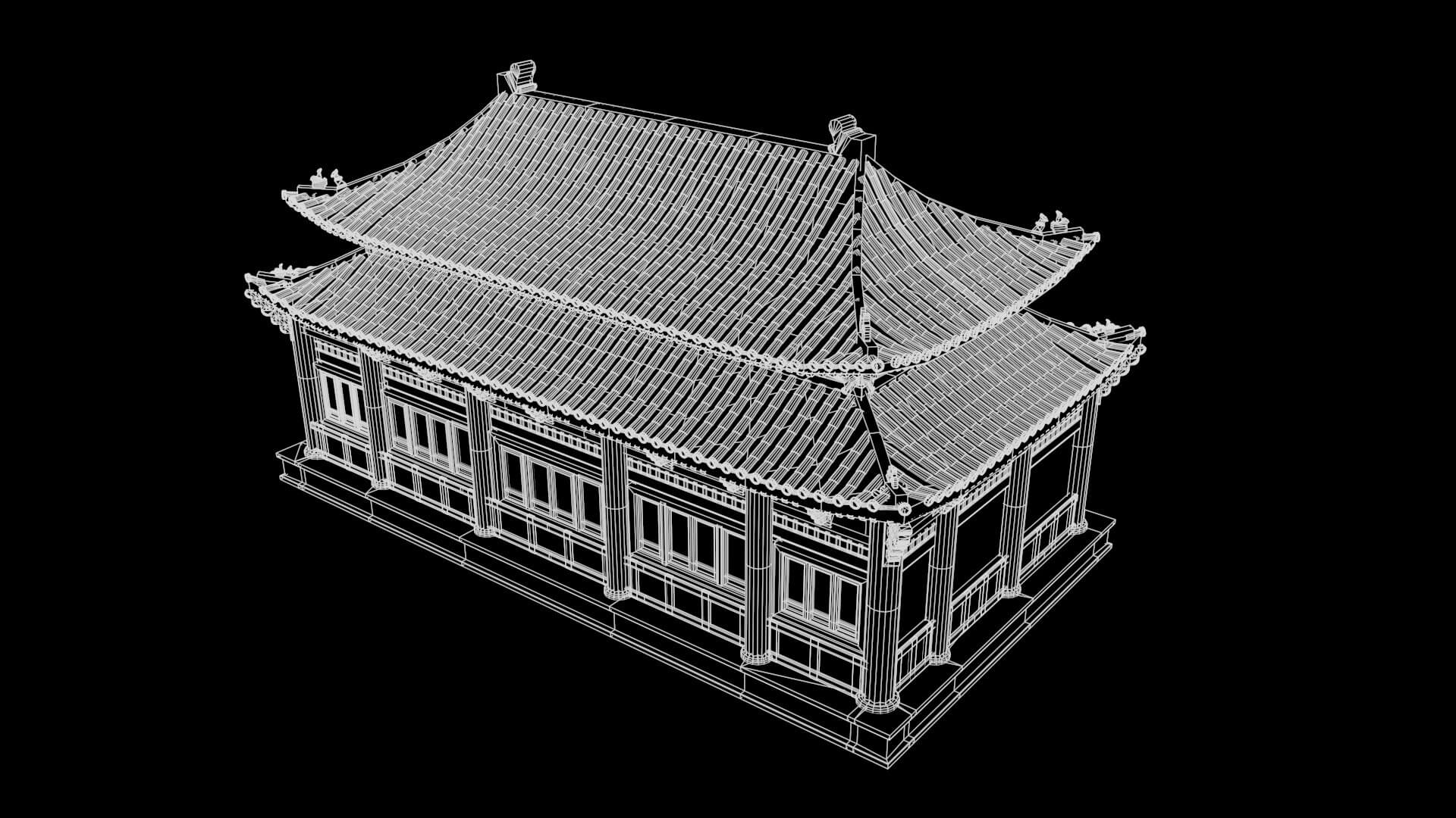 Traditional Asian Building - 3D Model by sherazahmad