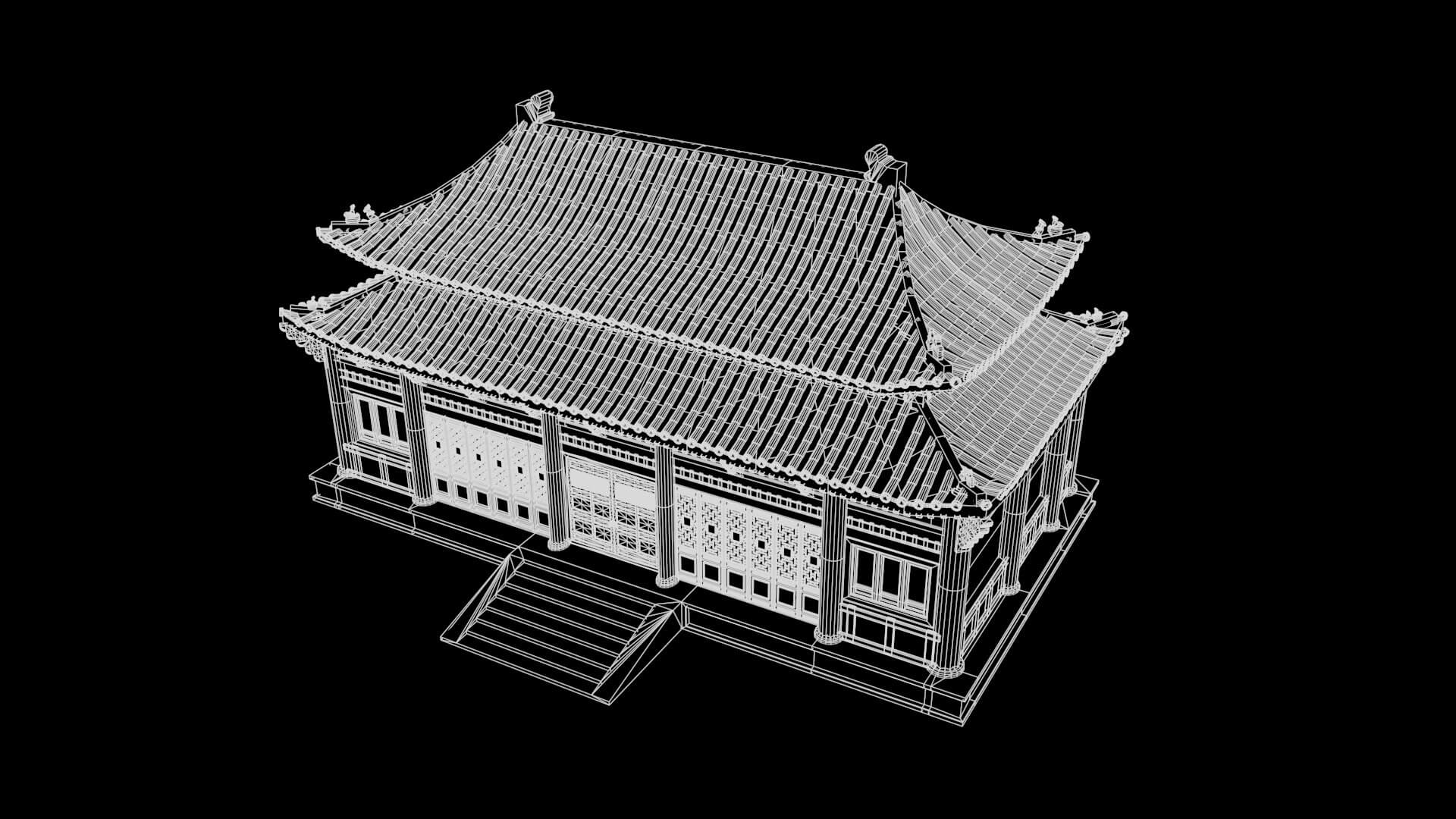 Traditional Asian Building - 3D Model by sherazahmad