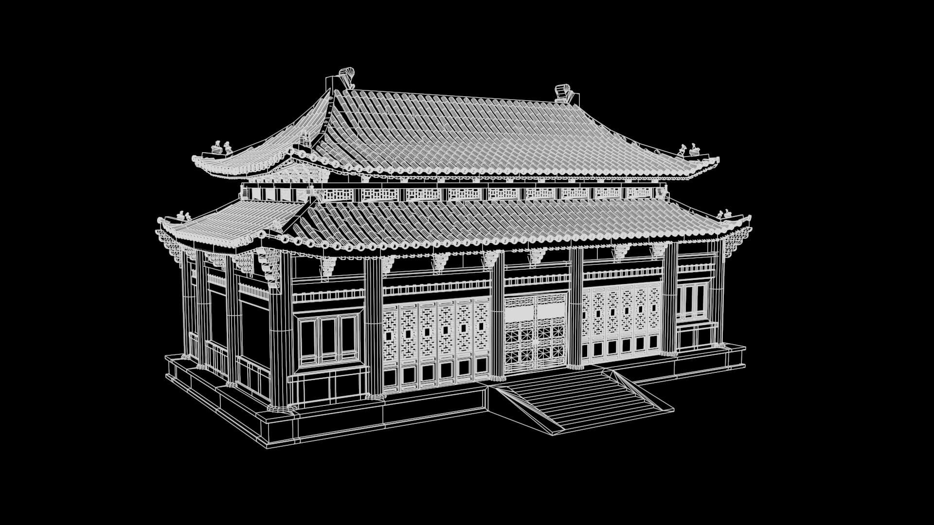 Traditional Asian Building - 3D Model by sherazahmad