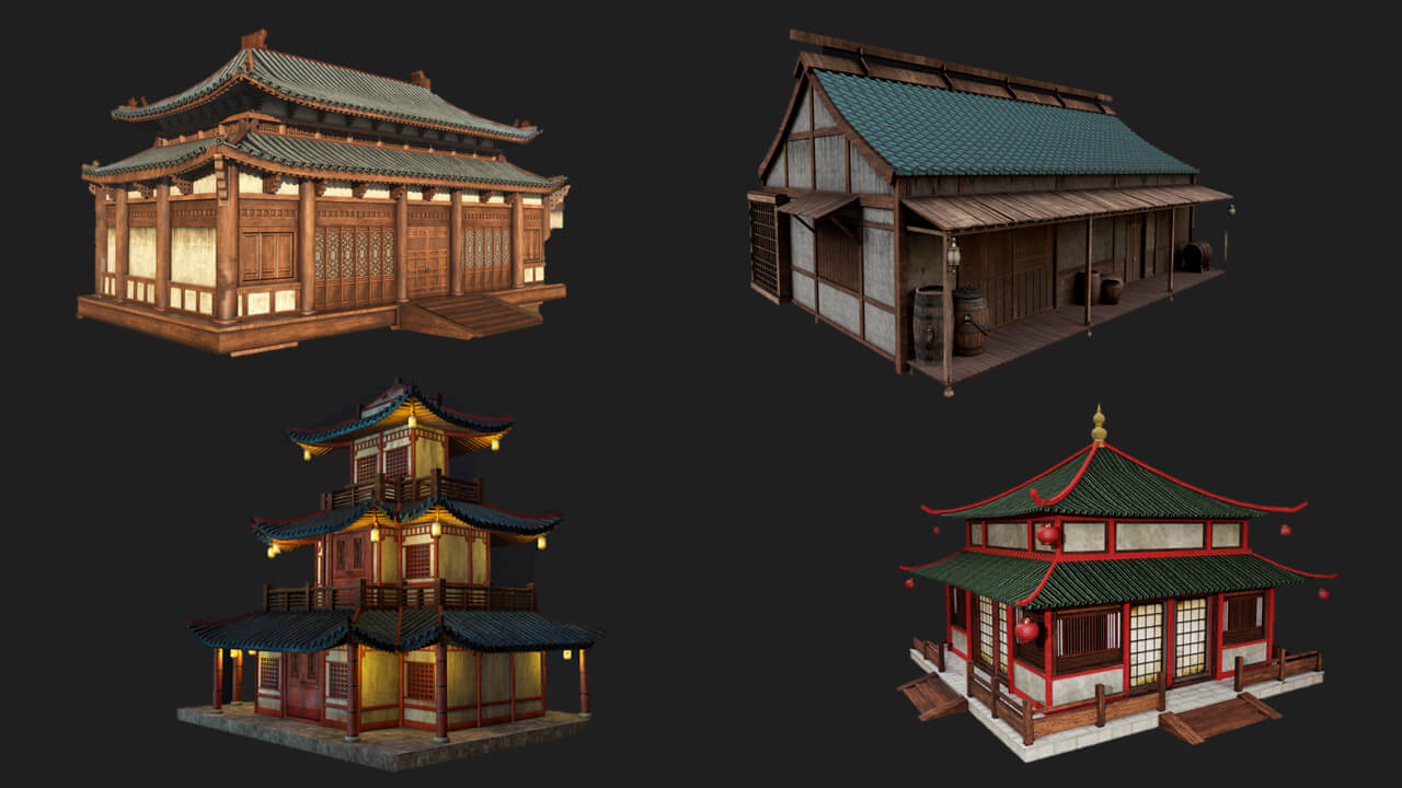 Asian Japanese Traditional Building Collection - 3D Model by sherazahmad