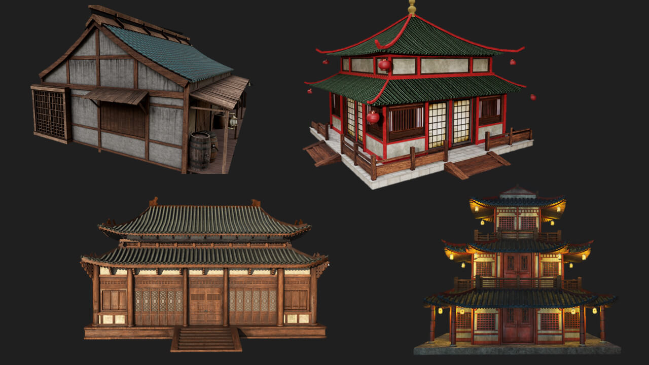 Asian Japanese Traditional Building Collection - 3D Model by sherazahmad