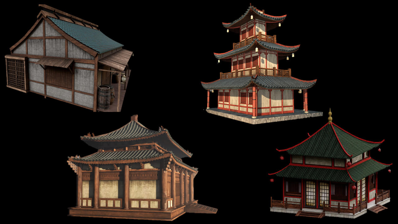 Asian Japanese Traditional Building Collection - 3D Model by sherazahmad