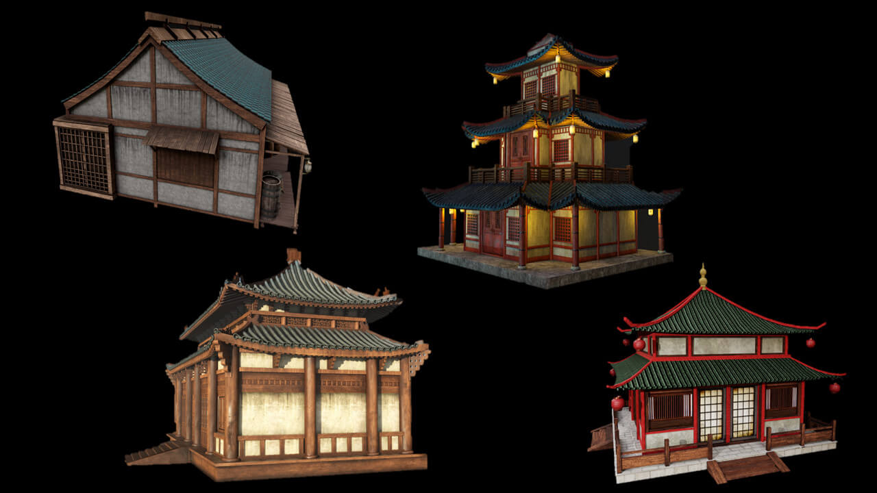 Asian Japanese Traditional Building Collection - 3D Model by sherazahmad