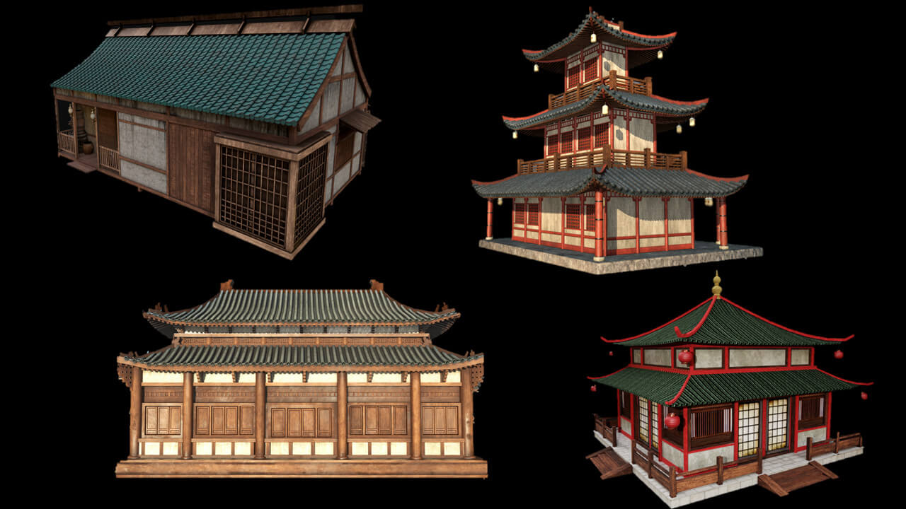 Asian Japanese Traditional Building Collection - 3D Model by sherazahmad