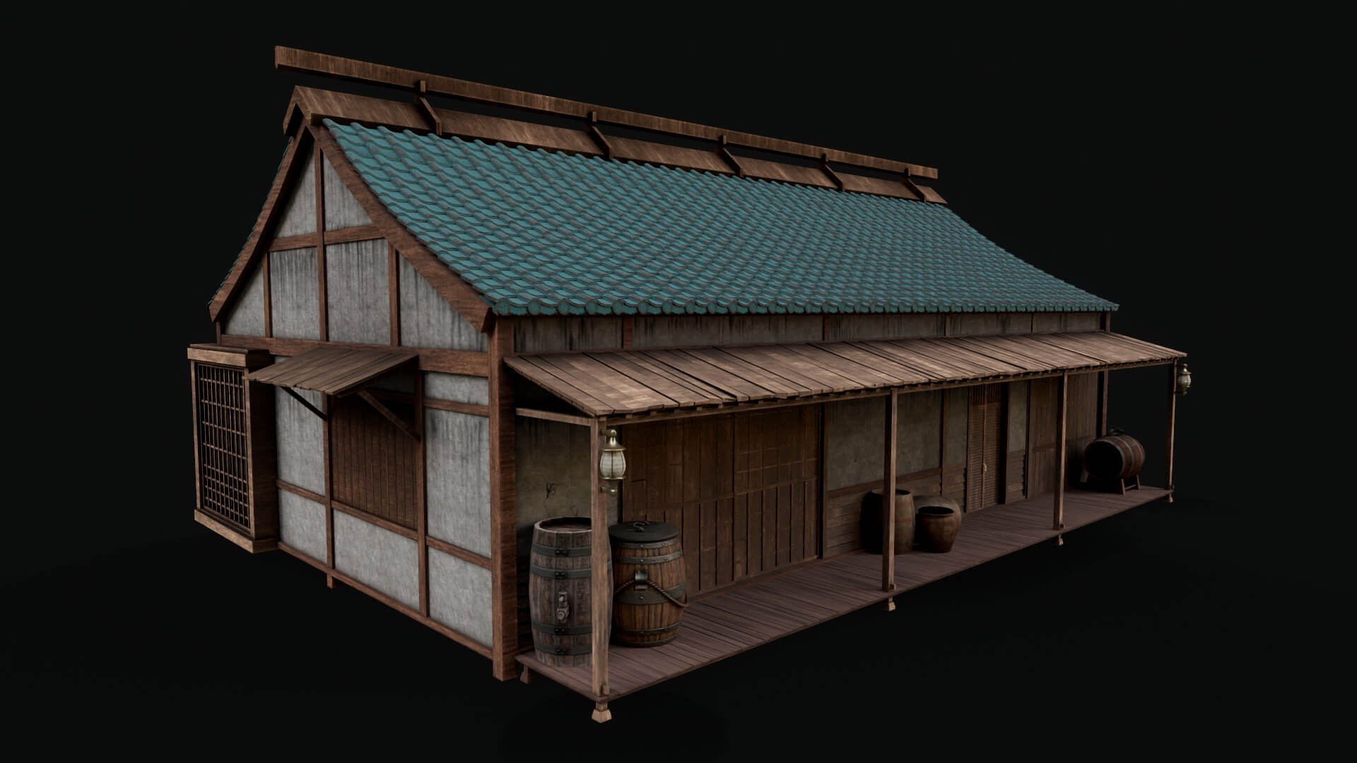 Asian Japanese Traditional Realistic Building - 3D Model by sherazahmad