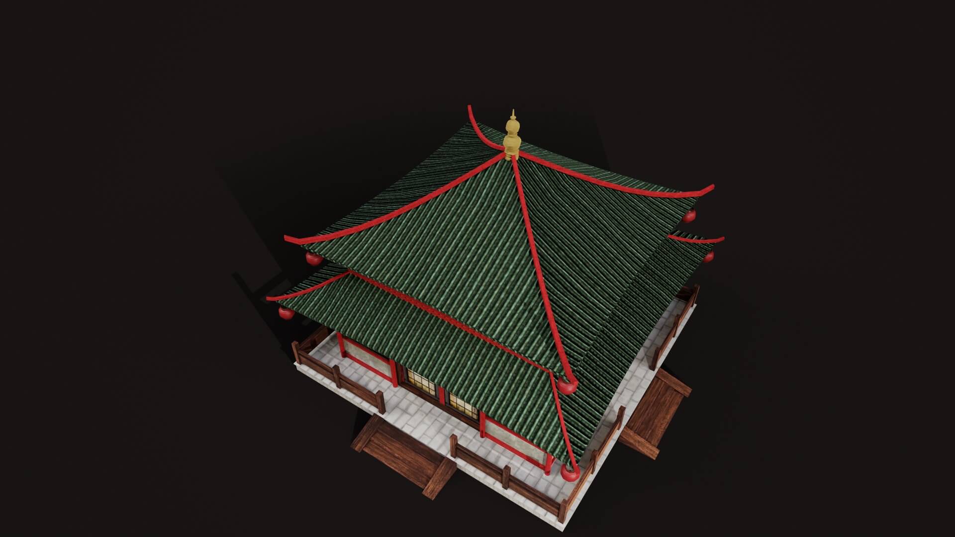 Asian Japanese Building - 3D Model by sherazahmad