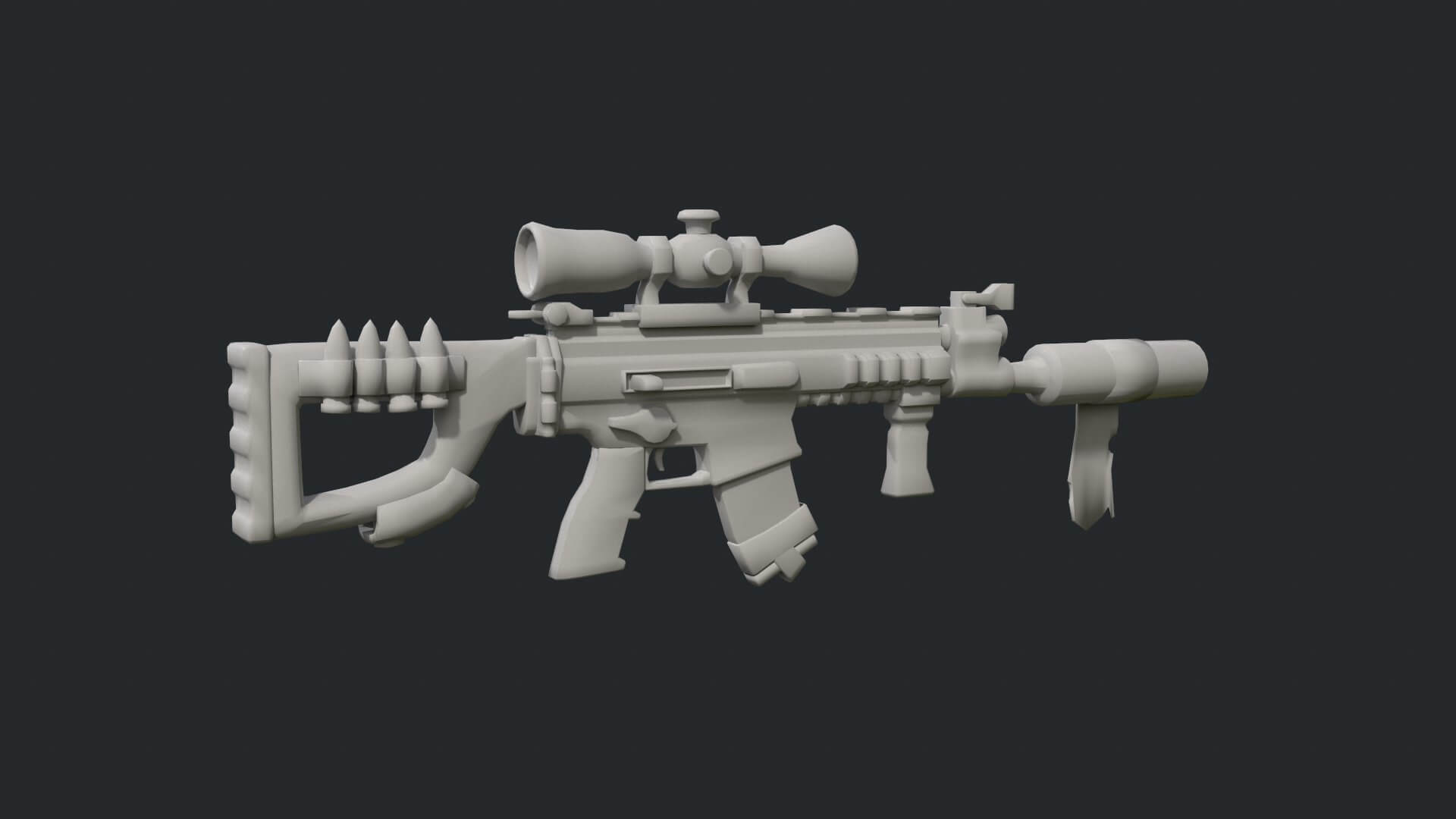 FN SCARL Stylized Gun - 3D Model by sherazahmad