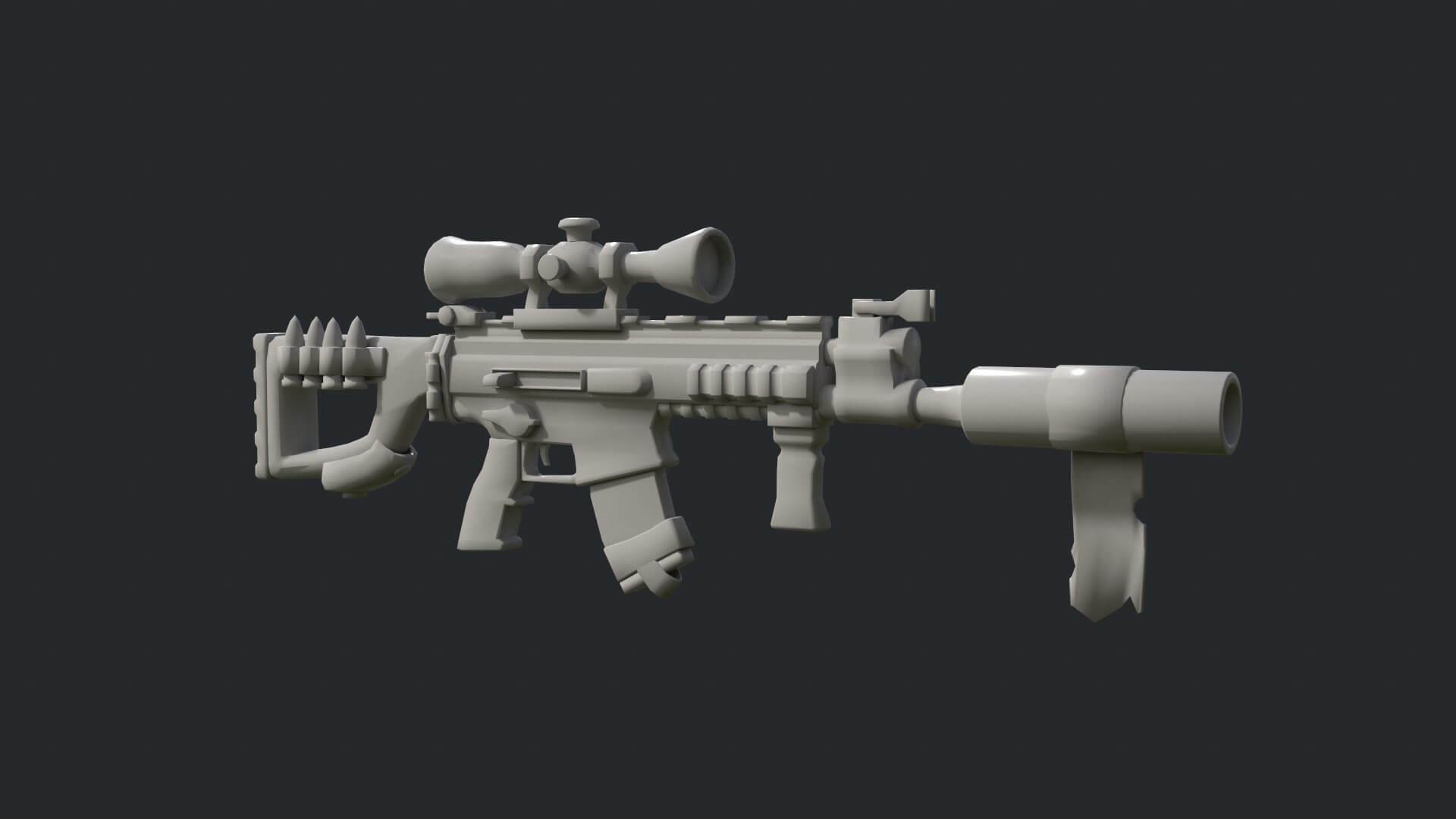 FN SCARL Stylized Gun - 3D Model by sherazahmad