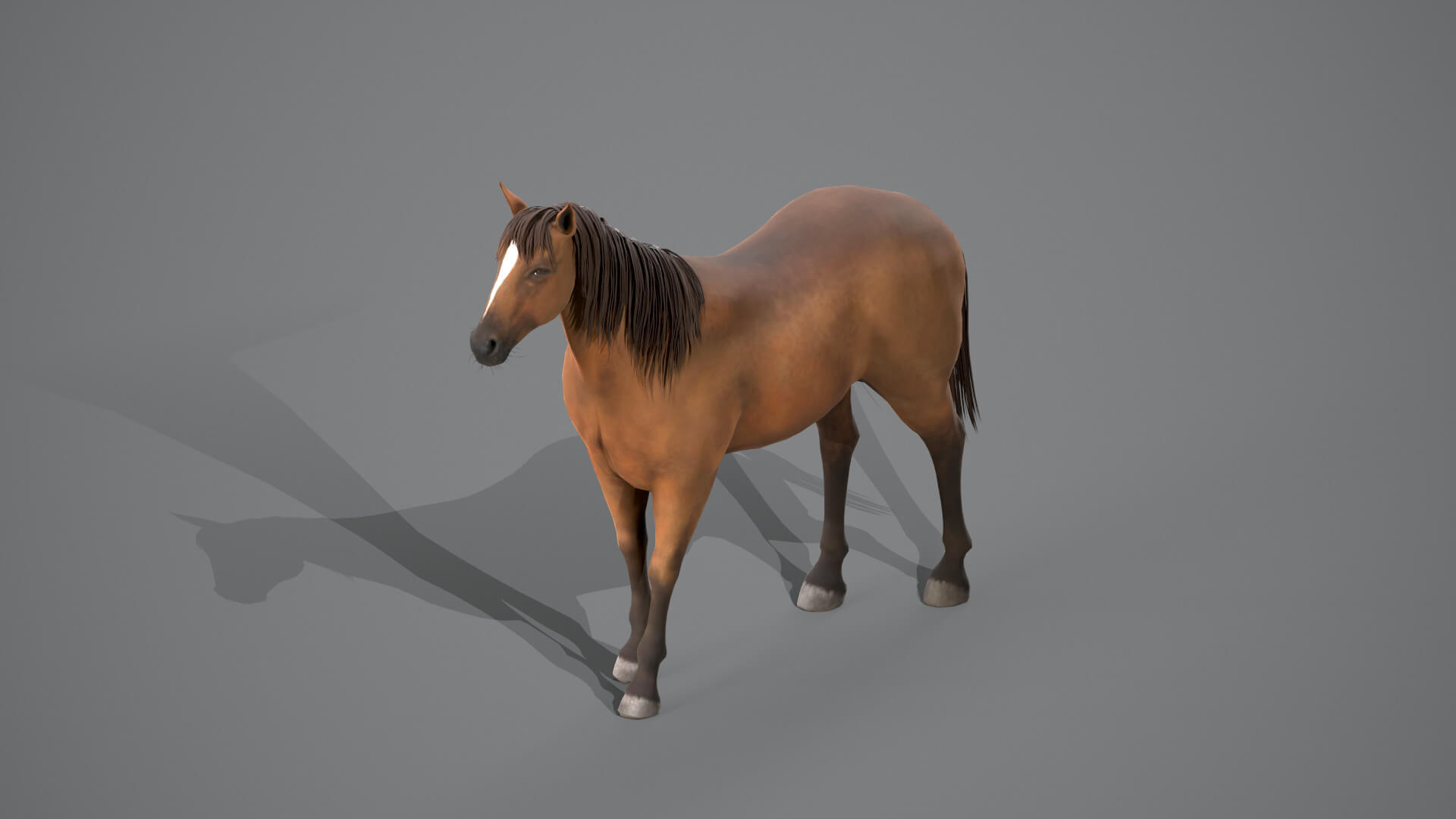 Brown Horse - 3D Model by sherazahmad