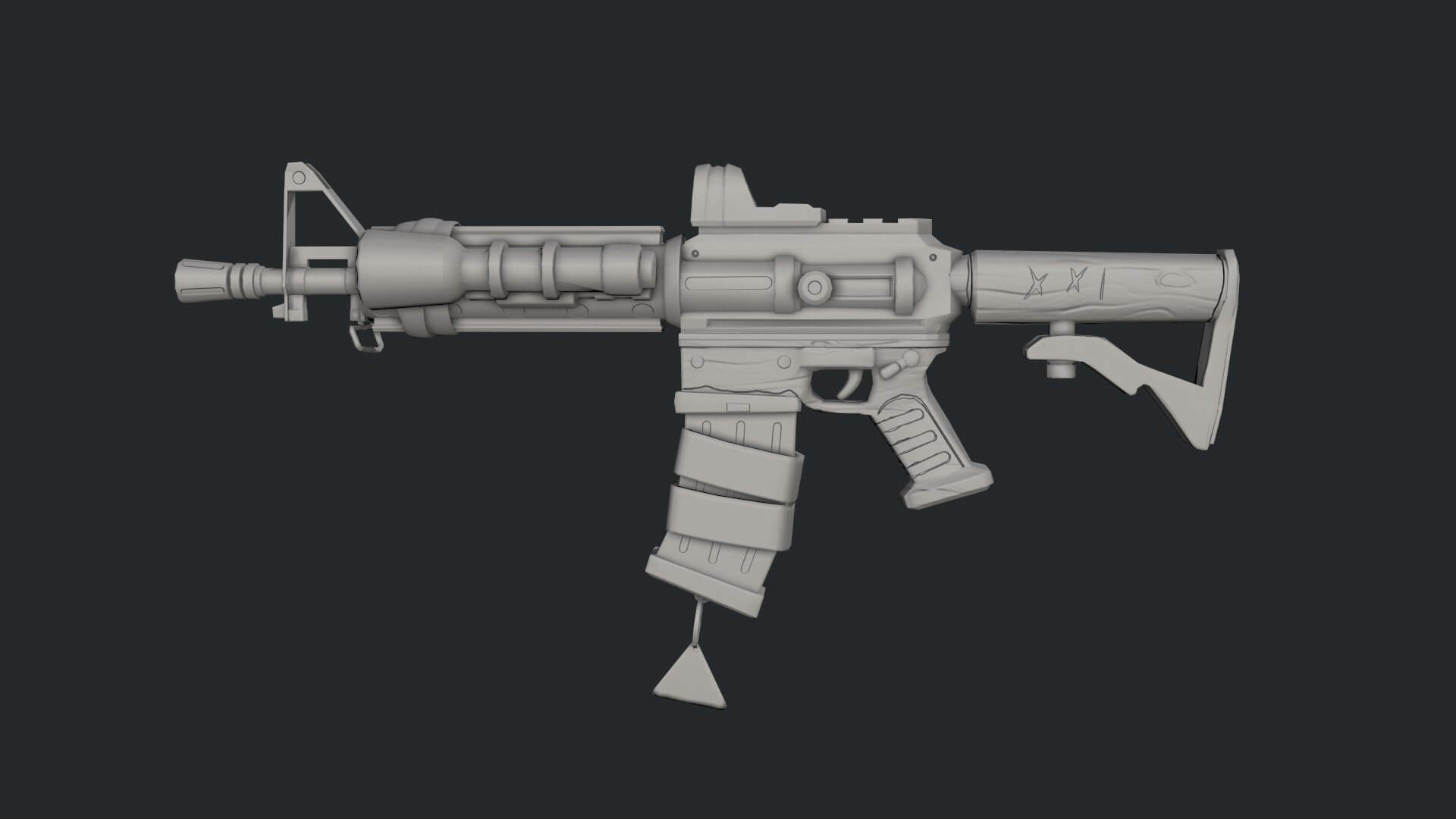 M4 Carbine Stylized Gun Refile - 3D Model by sherazahmad