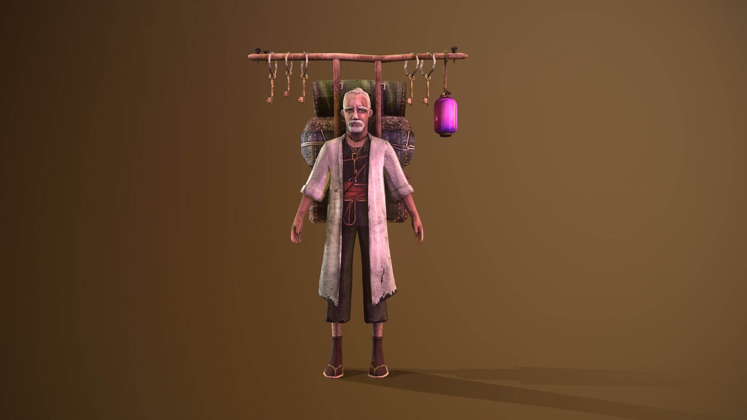 Old Merchant Character - 3D Model by sherazahmad