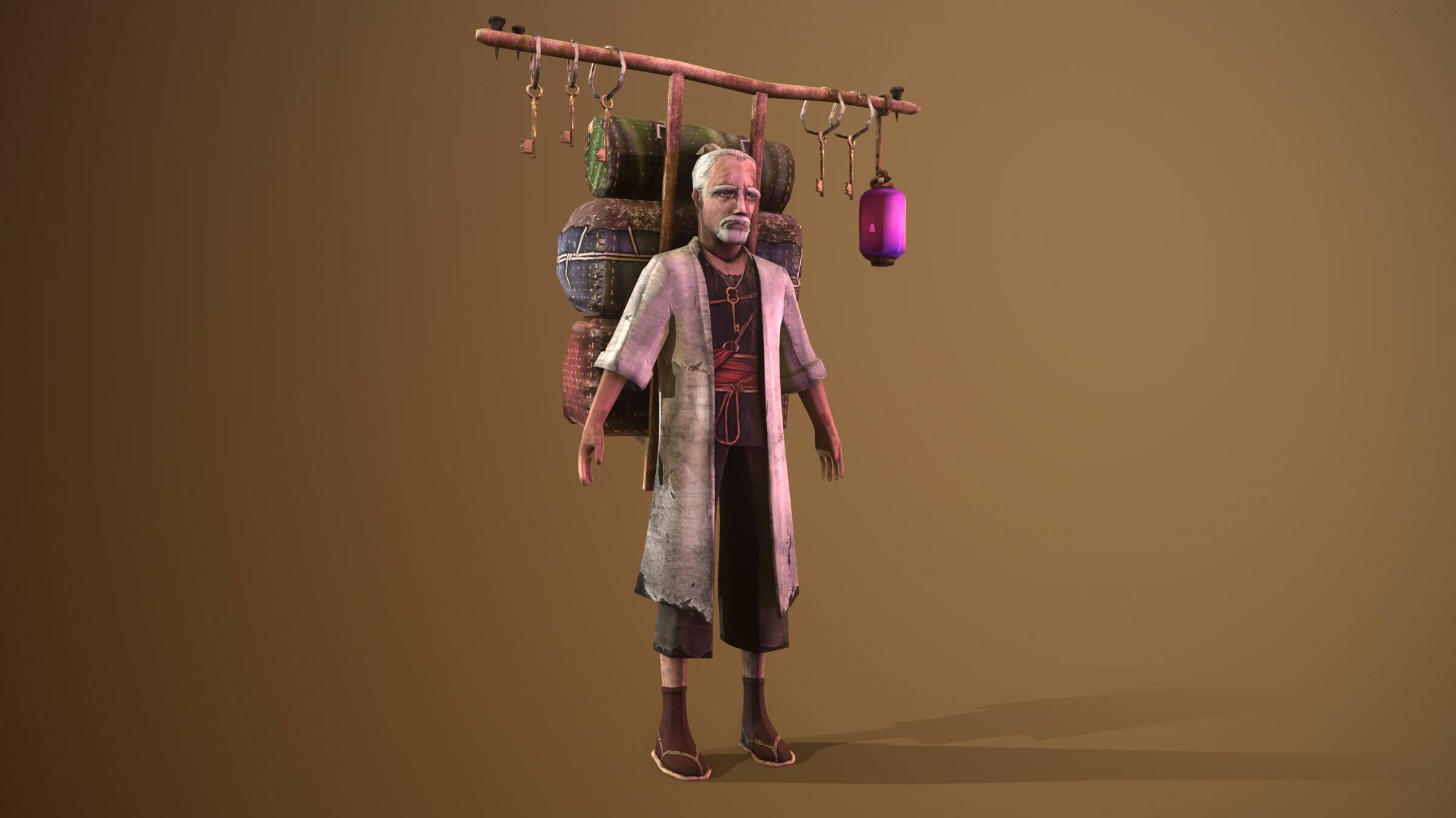 Old Merchant Character - 3D Model by sherazahmad