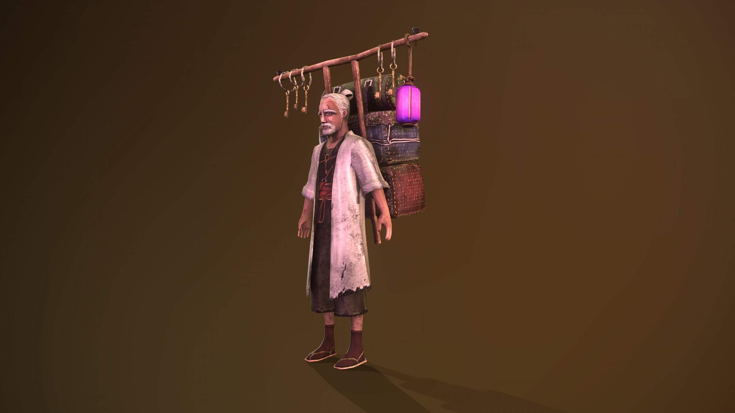 Old Merchant Character - 3D Model by sherazahmad