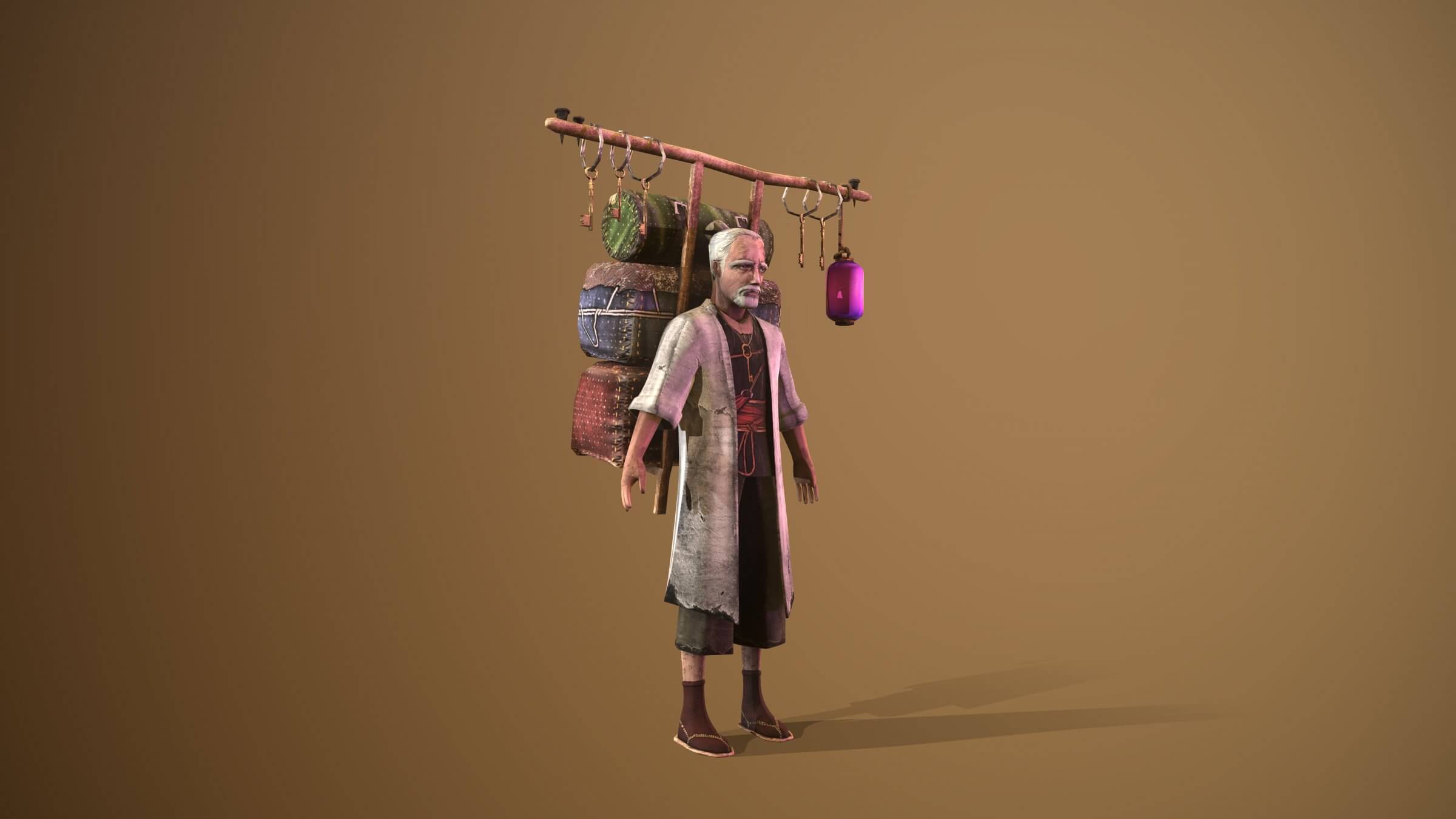 Old Merchant Character - 3D Model by sherazahmad