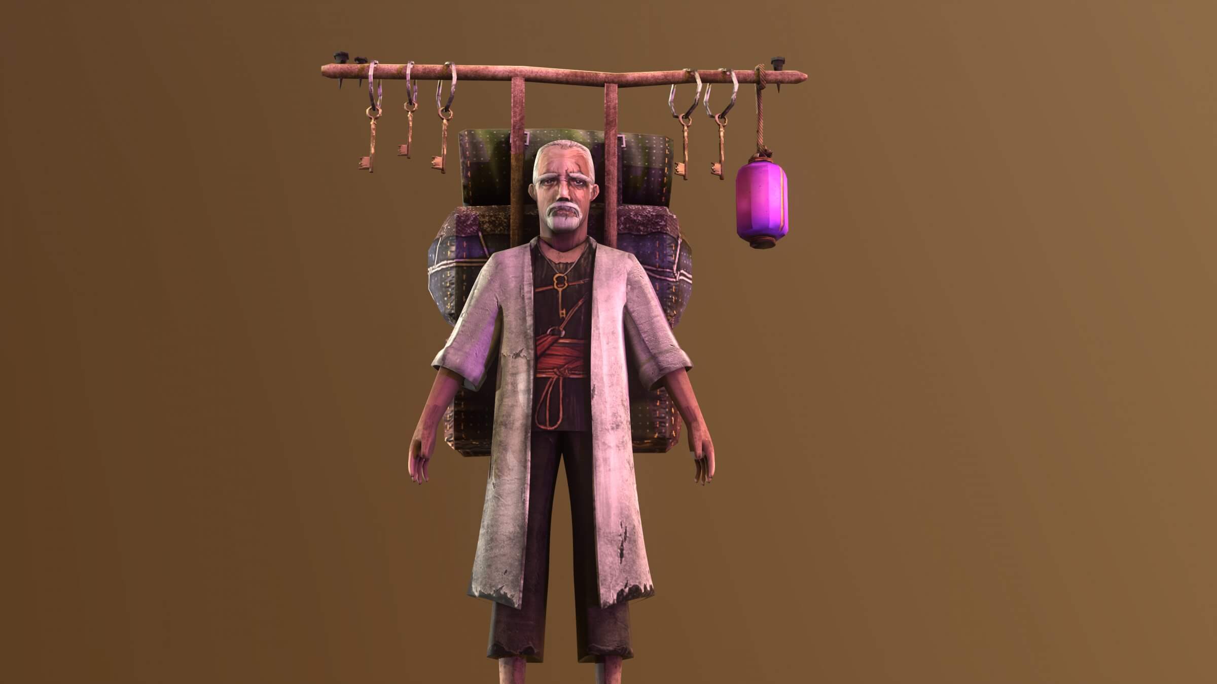 Old Merchant Character - 3D Model by sherazahmad
