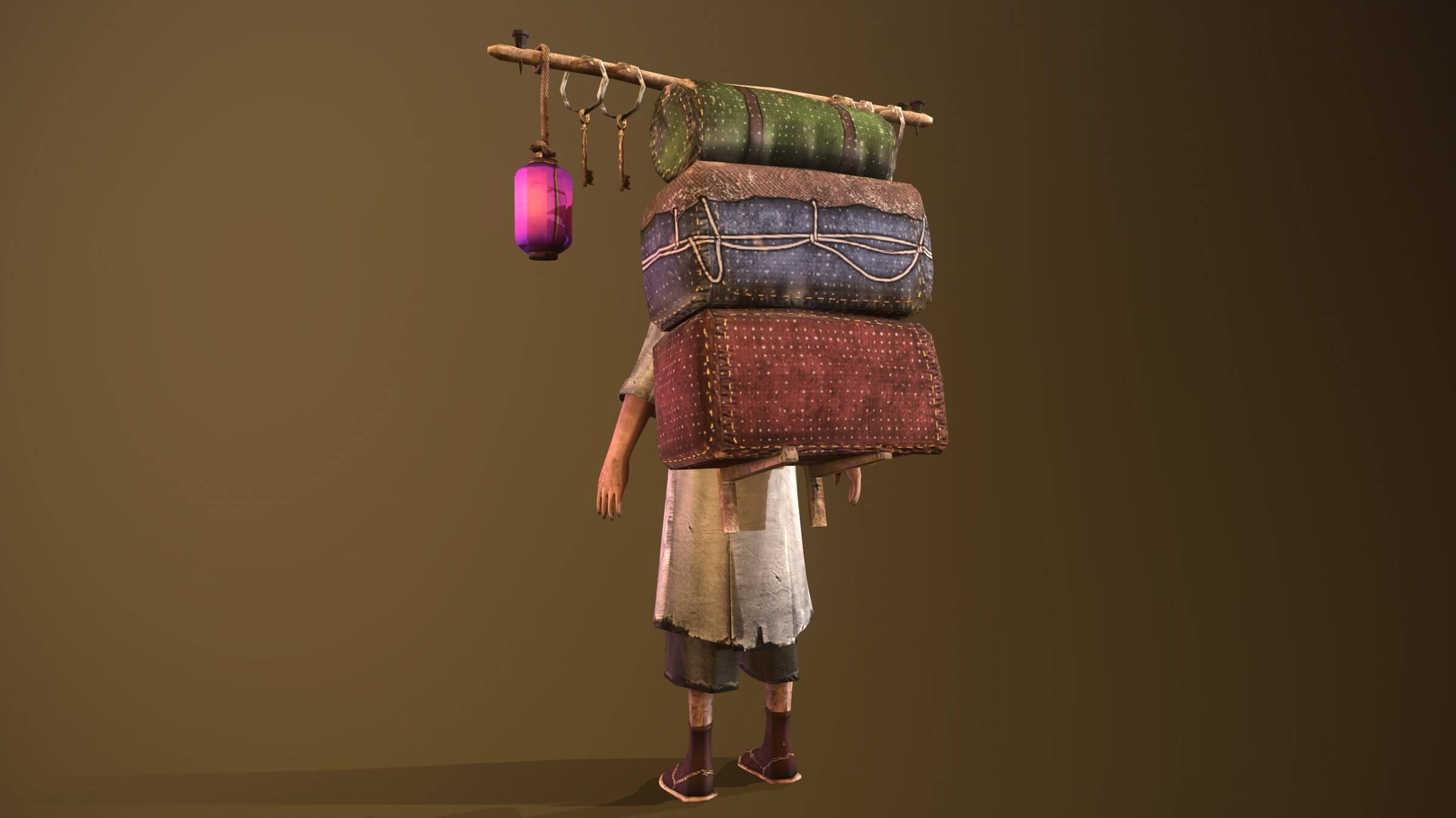 Old Merchant Character - 3D Model by sherazahmad