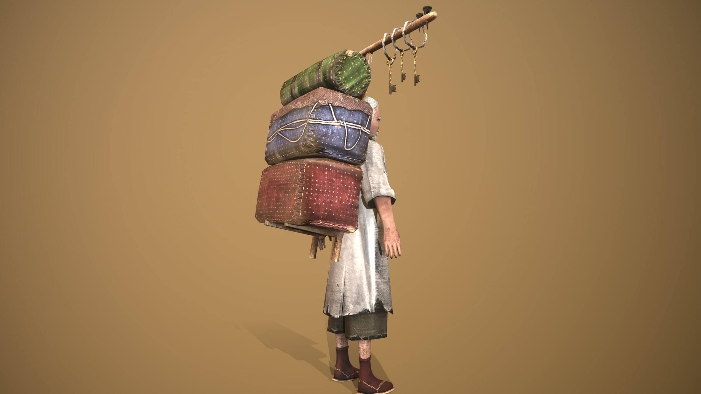 Old Merchant Character - 3D Model by sherazahmad