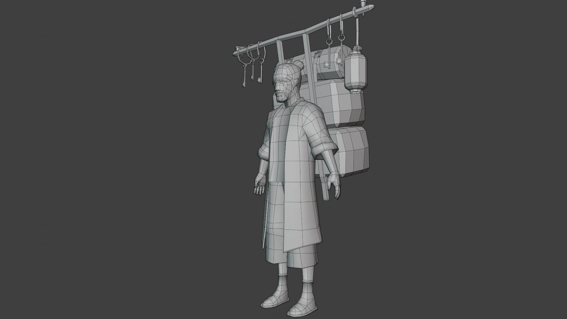 Old Merchant Character - 3D Model by sherazahmad