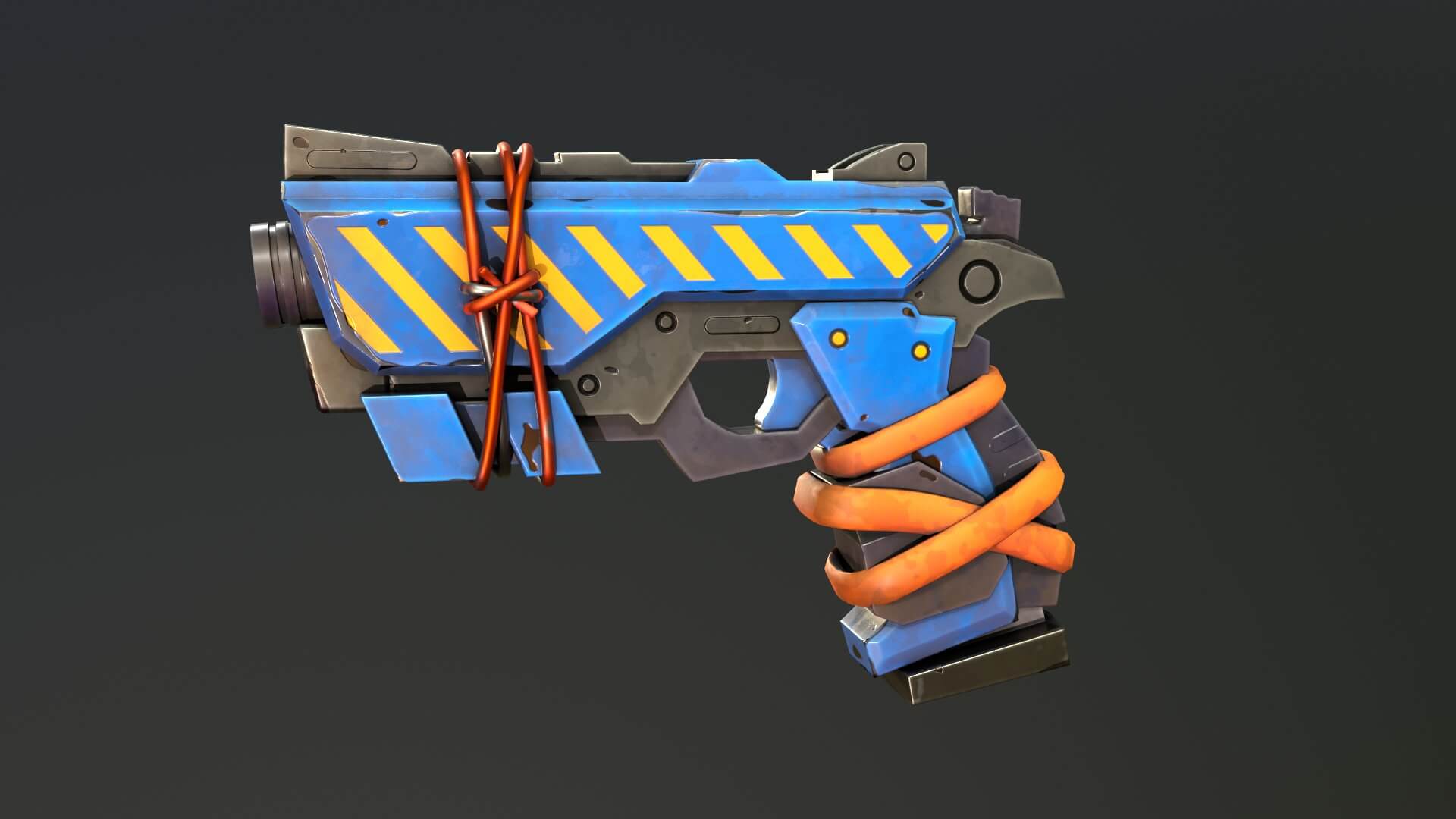 Stylized Hand Painted Pistol - 3D Model by sherazahmad
