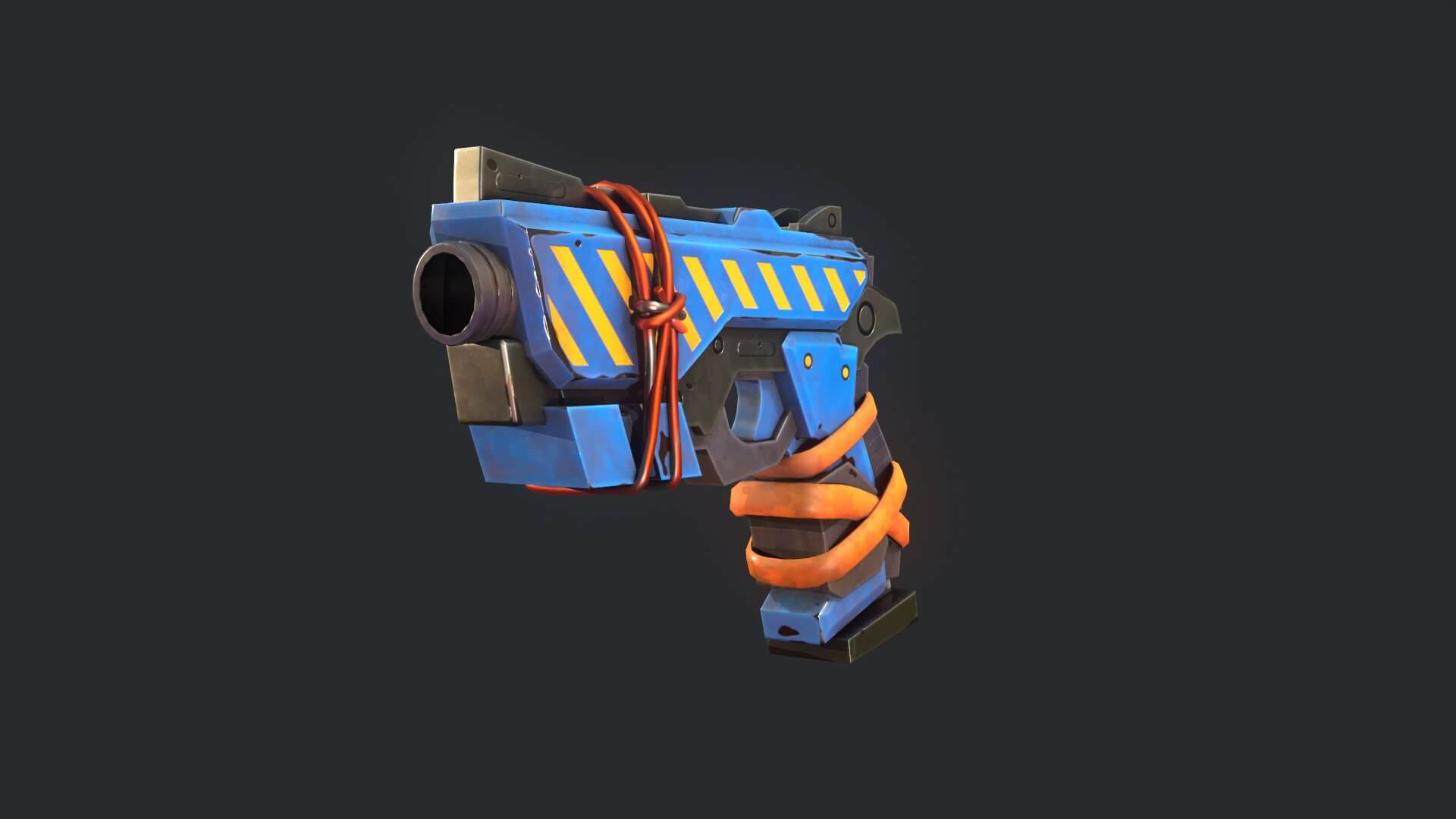 Stylized Hand Painted Pistol - 3D Model by sherazahmad