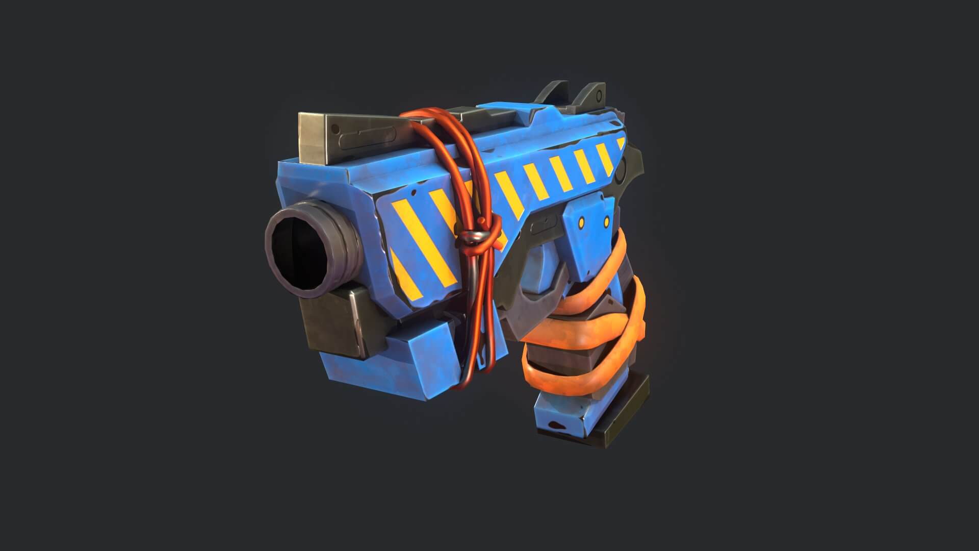 Stylized Hand Painted Pistol - 3D Model by sherazahmad