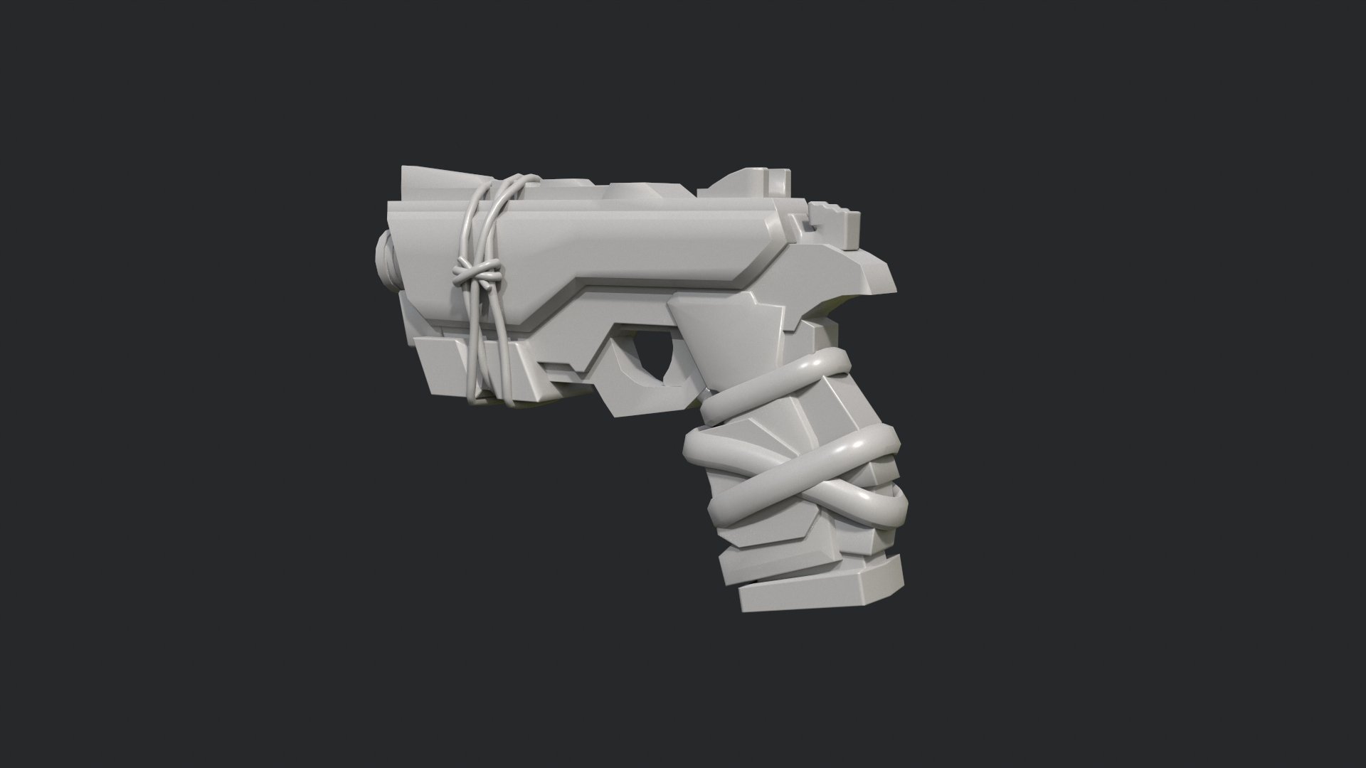 Stylized Hand Painted Pistol - 3D Model by sherazahmad