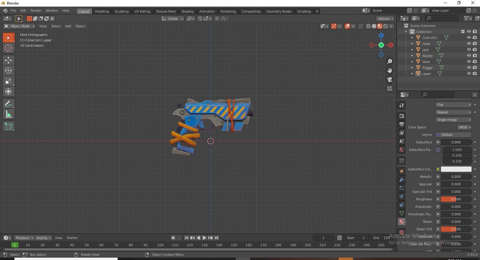 Stylized Hand Painted Pistol - 3D Model by sherazahmad