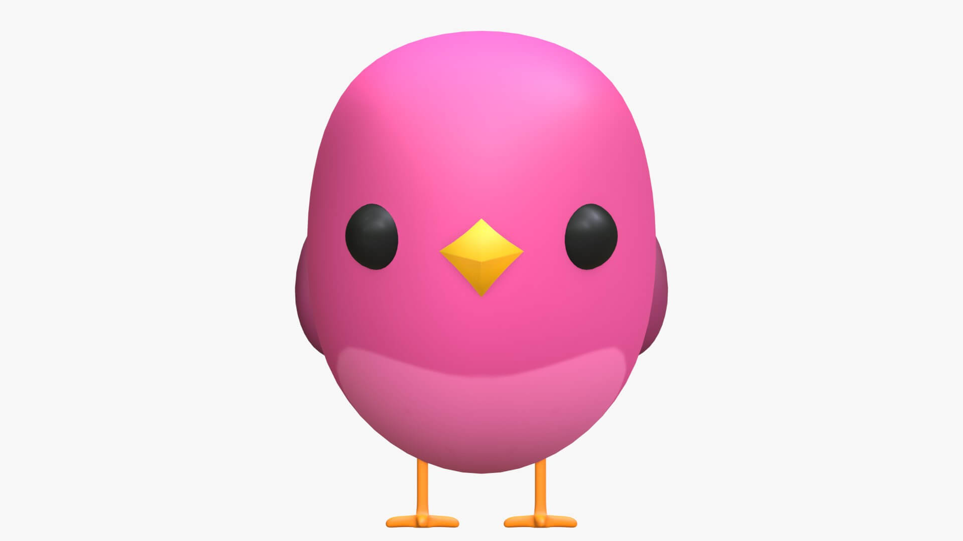 Cartoon Pink Birdie - 3D Model by ShigeruMiyamoto