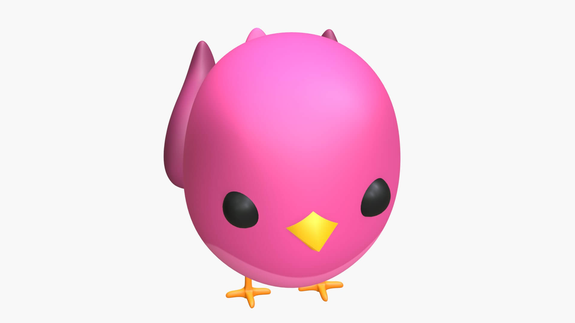 Cartoon Pink Birdie - 3D Model by ShigeruMiyamoto