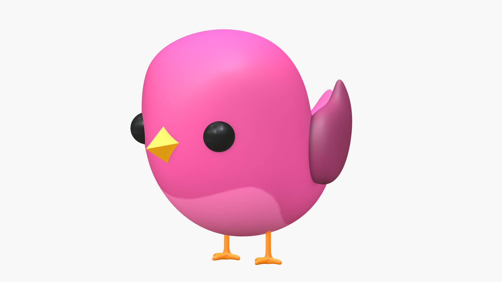 Cartoon Pink Birdie - 3D Model by ShigeruMiyamoto