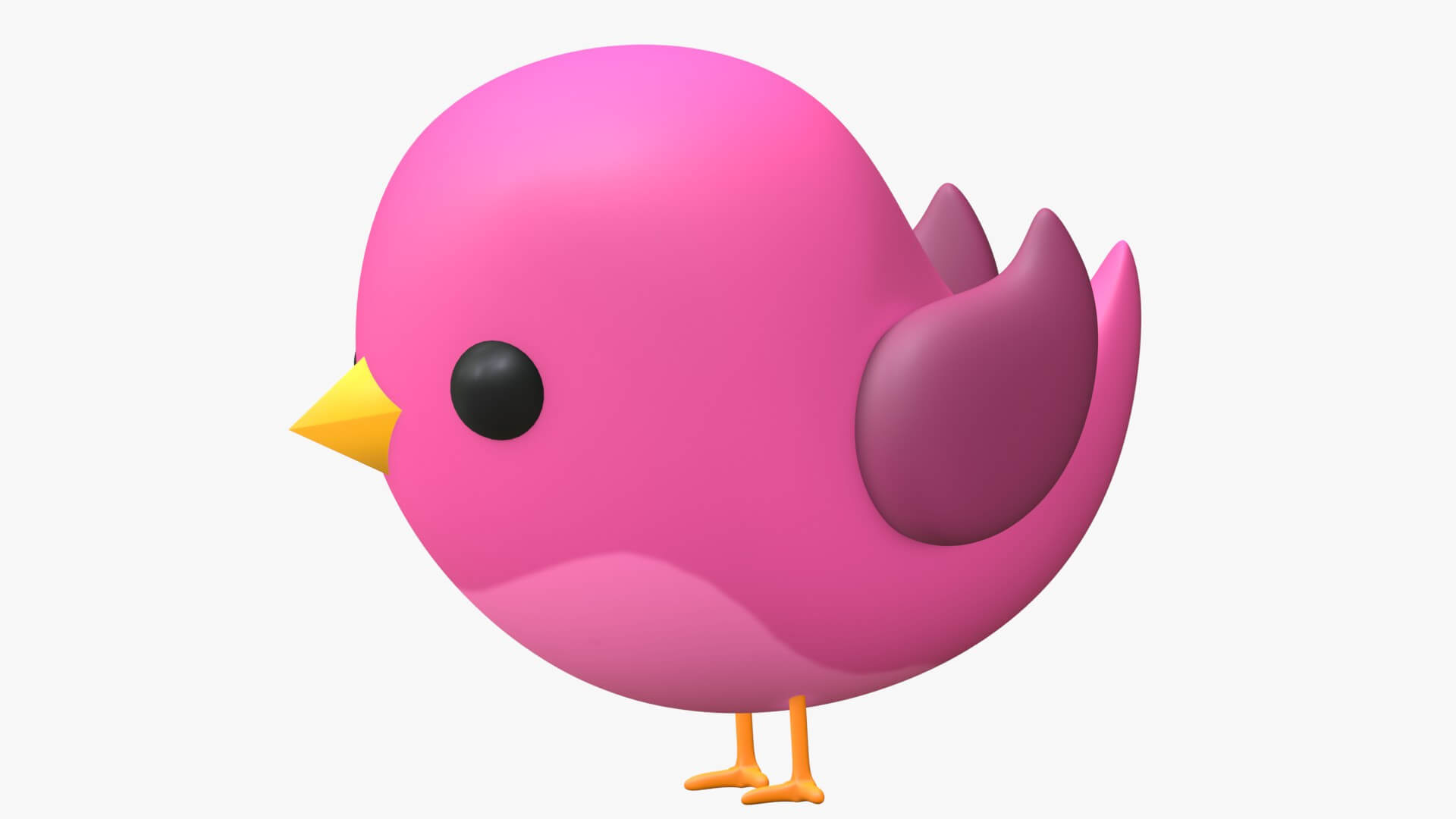Cartoon Pink Birdie - 3D Model by ShigeruMiyamoto