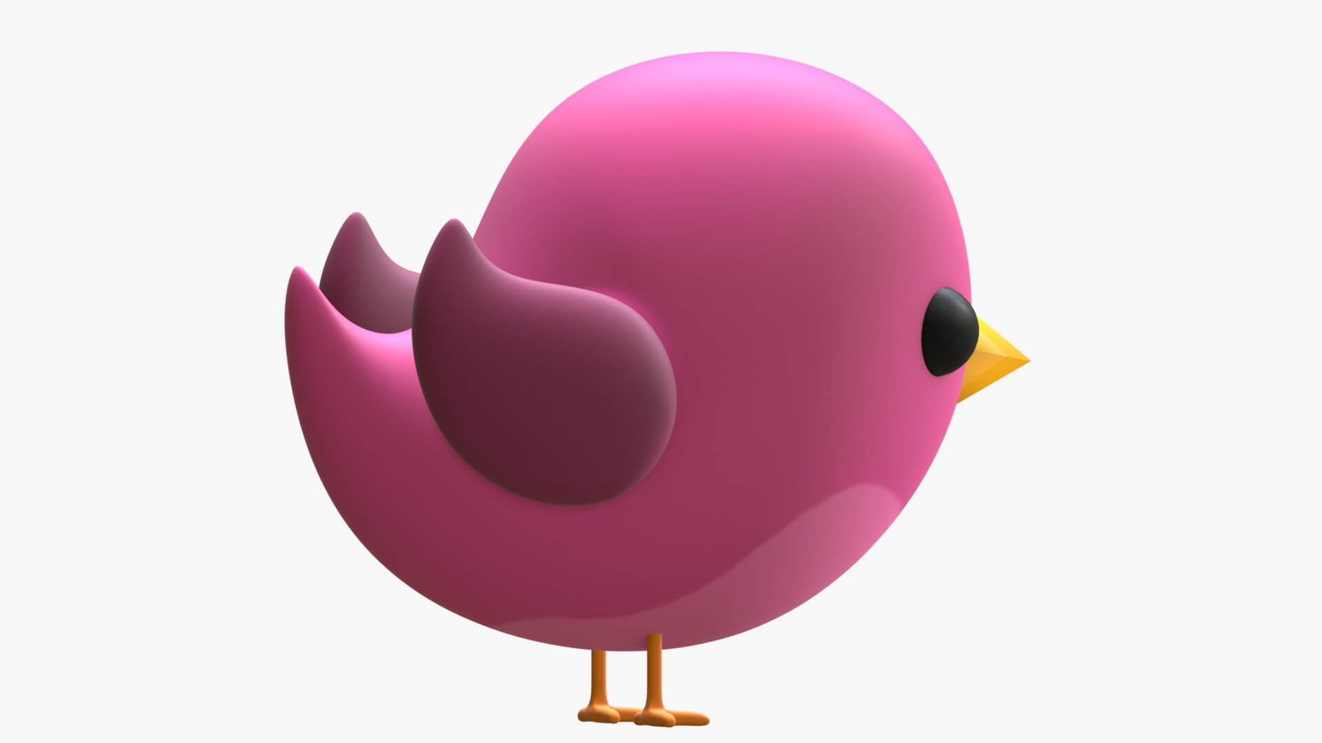 Cartoon Pink Birdie - 3D Model by ShigeruMiyamoto