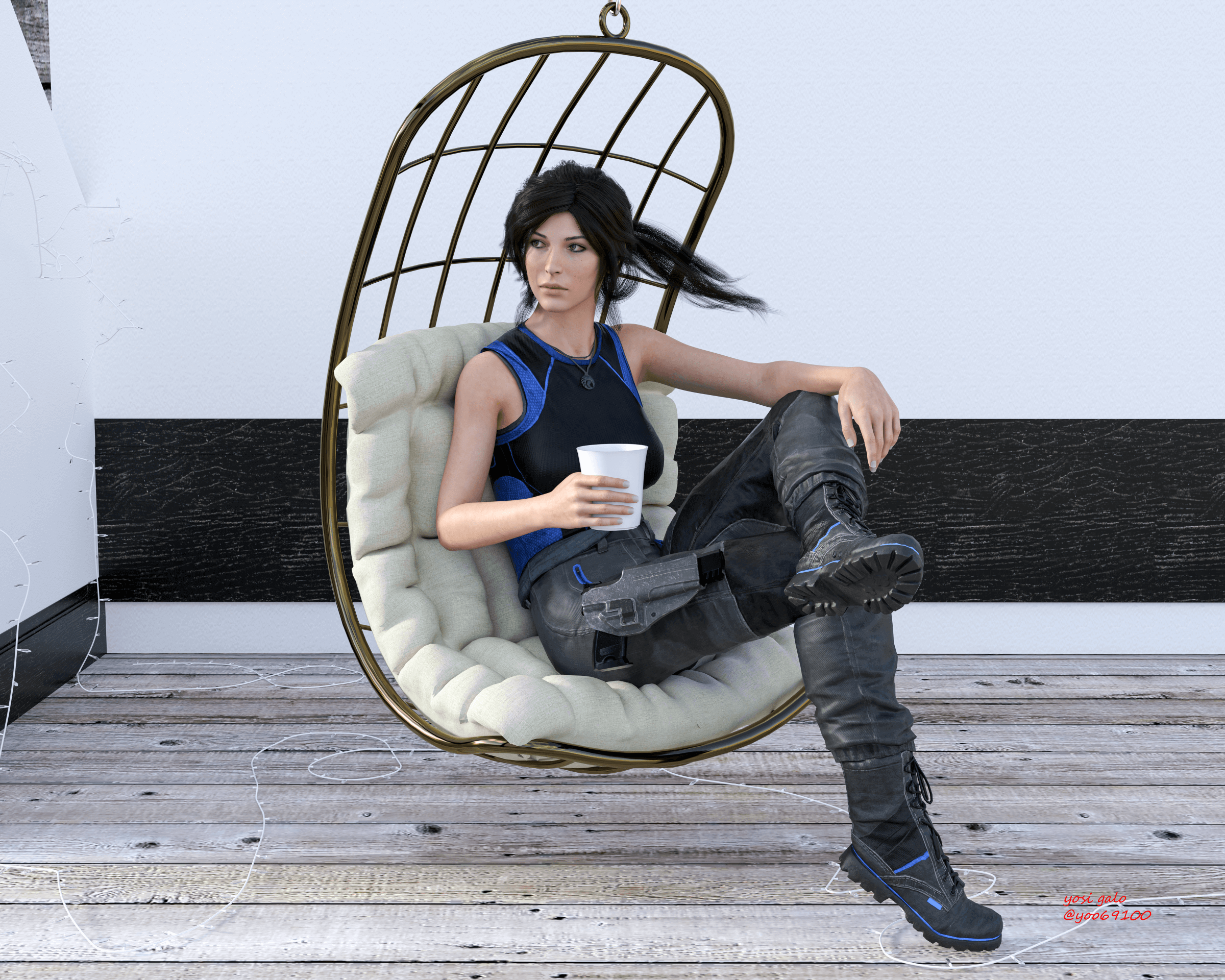 A cup of coffee before the mission 3D Render by Shimi doll