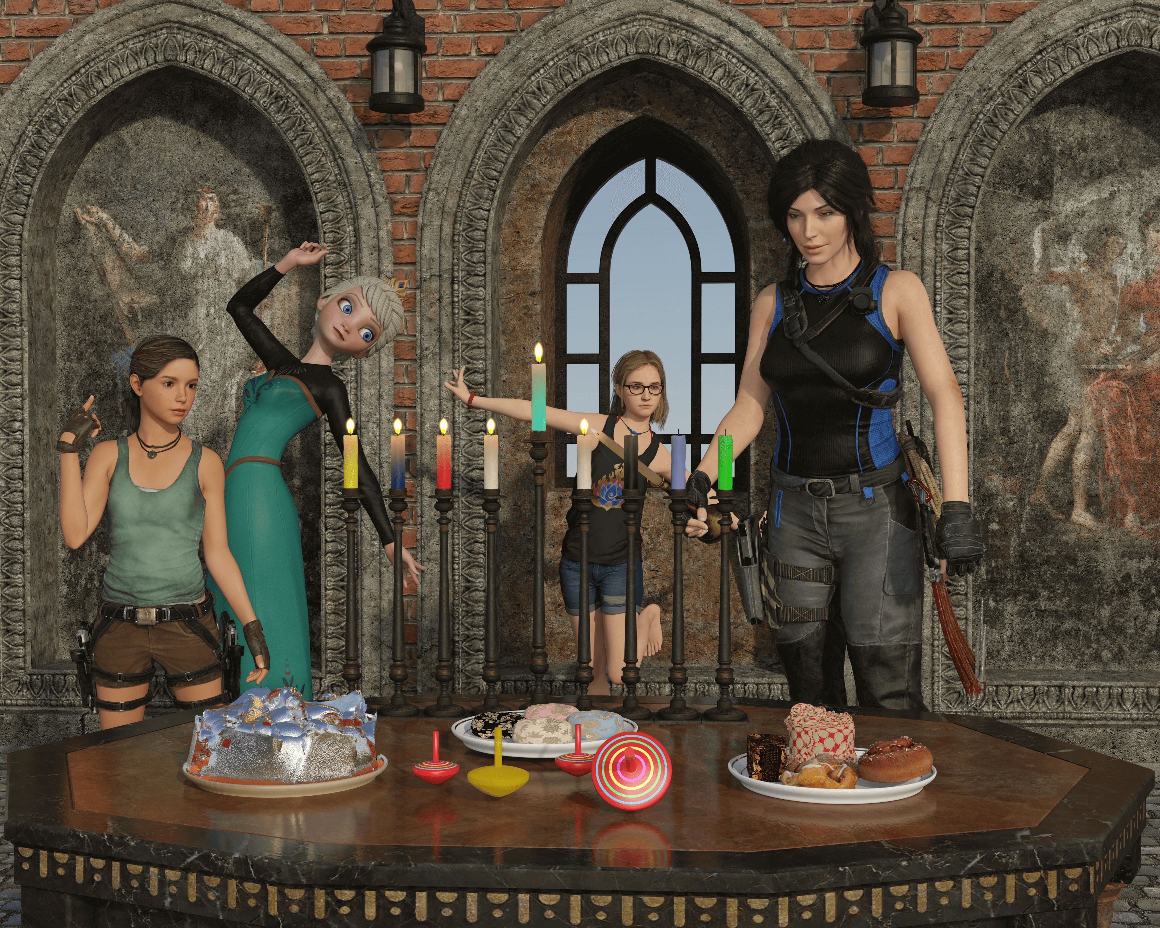 Hanuka's candles 3D Render, Digital Art by Shimi doll