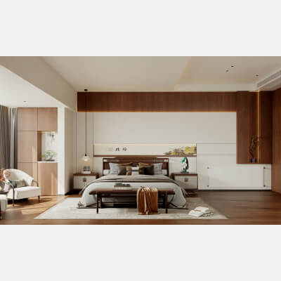 Chinese Bedroom Interior - 3D Model by shinngetu