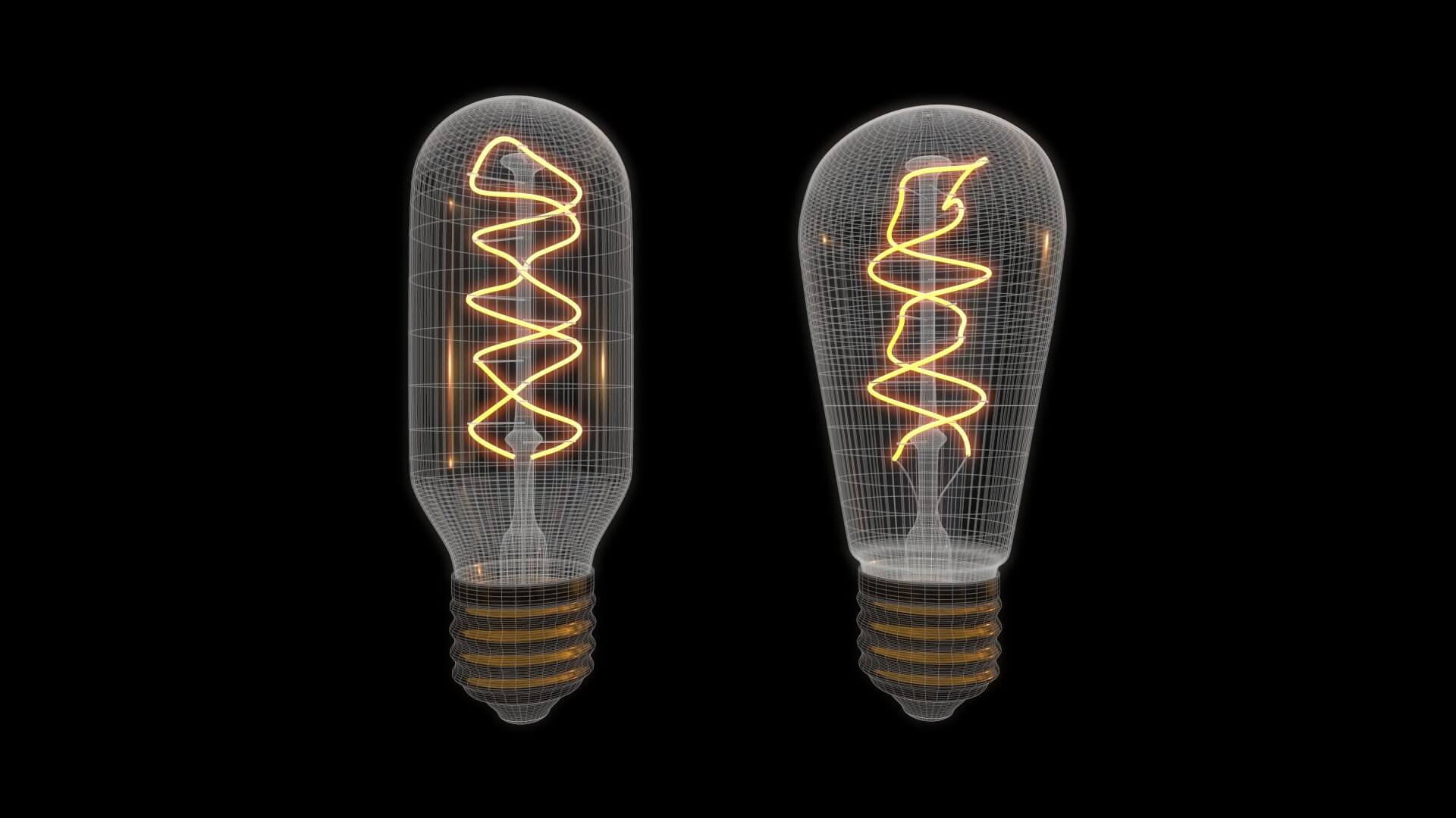 5 Edison Bulb Lights - 3D Model by shirbeigi