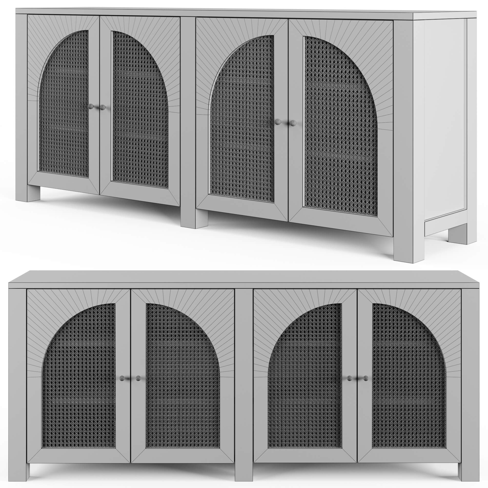 Cane Arches Sideboard by Westelm - 3D Model by shirbeigi